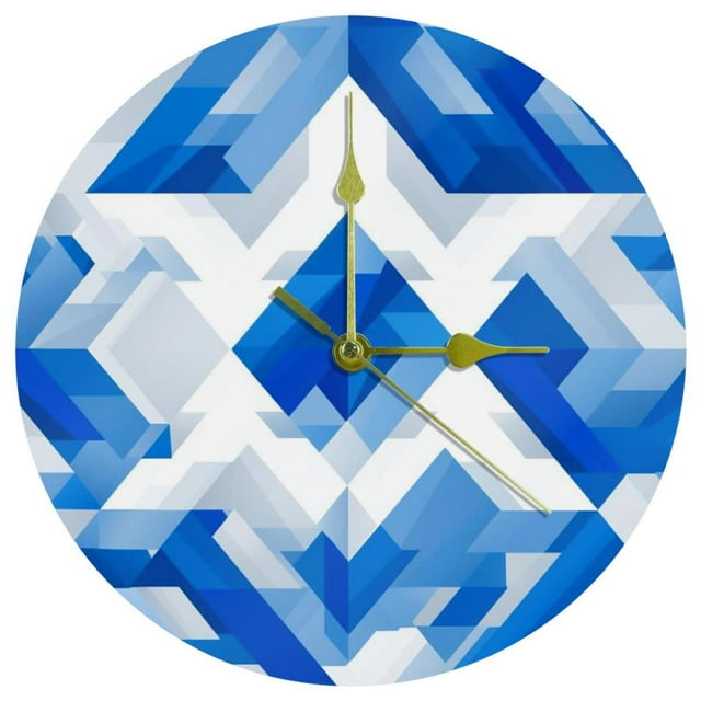 Flag of Israel 9.8-Inch Round Acrylic Wall Clock, Silent Non-Ticking ...