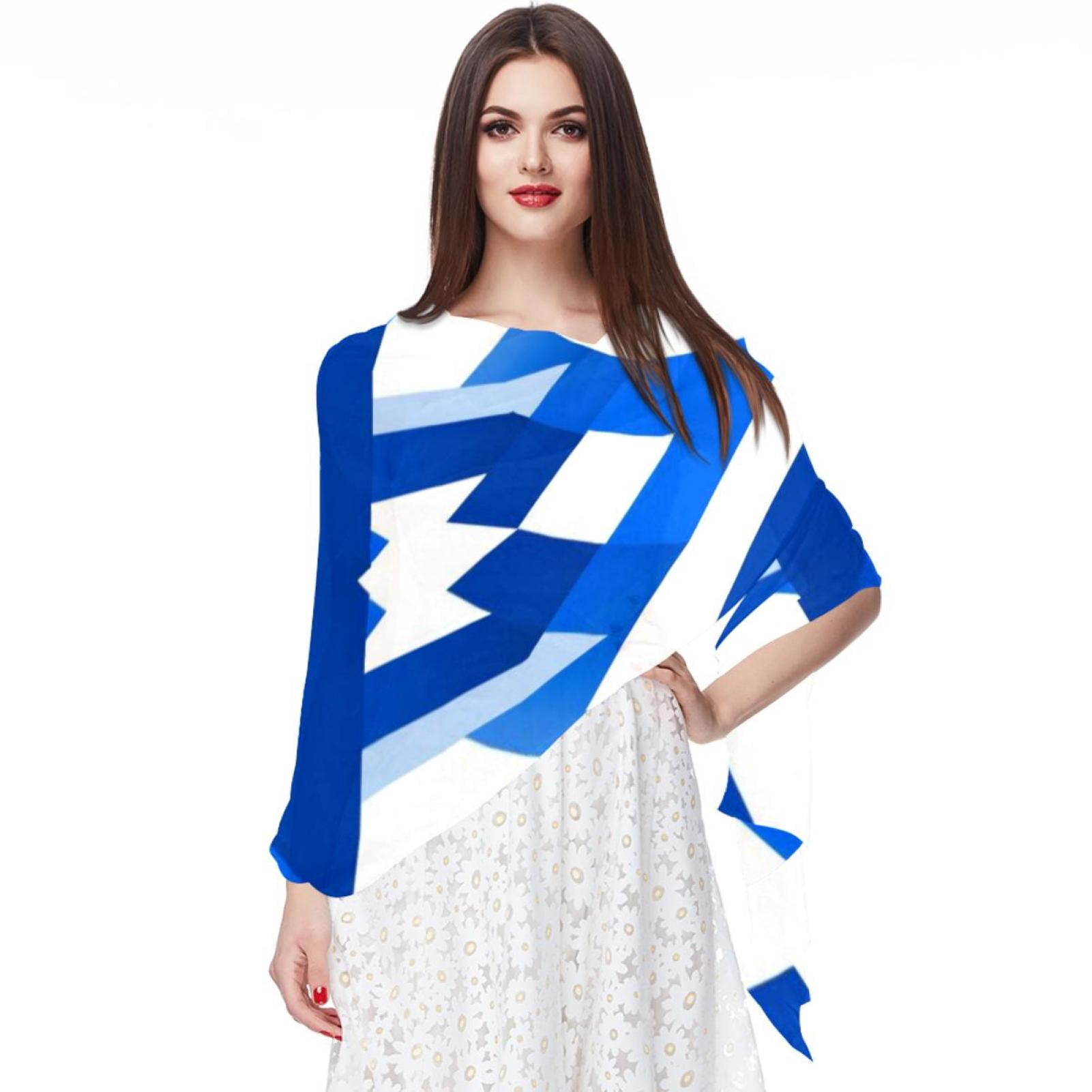 Flag of Israel Beautiful Translucent Chiffon Yarn Hair Scarf 180*73 (70 ...