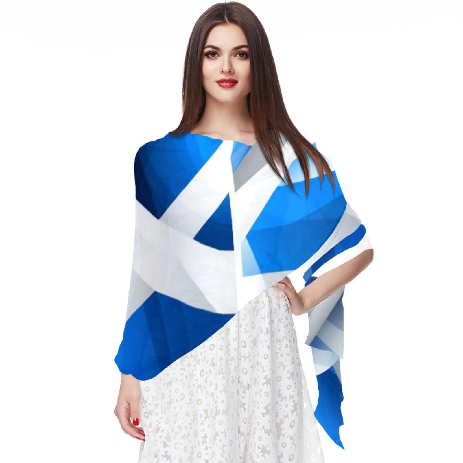 Flag of Israel Breathable Chiffon Yarn Silk Head Scarf 180*73 ...