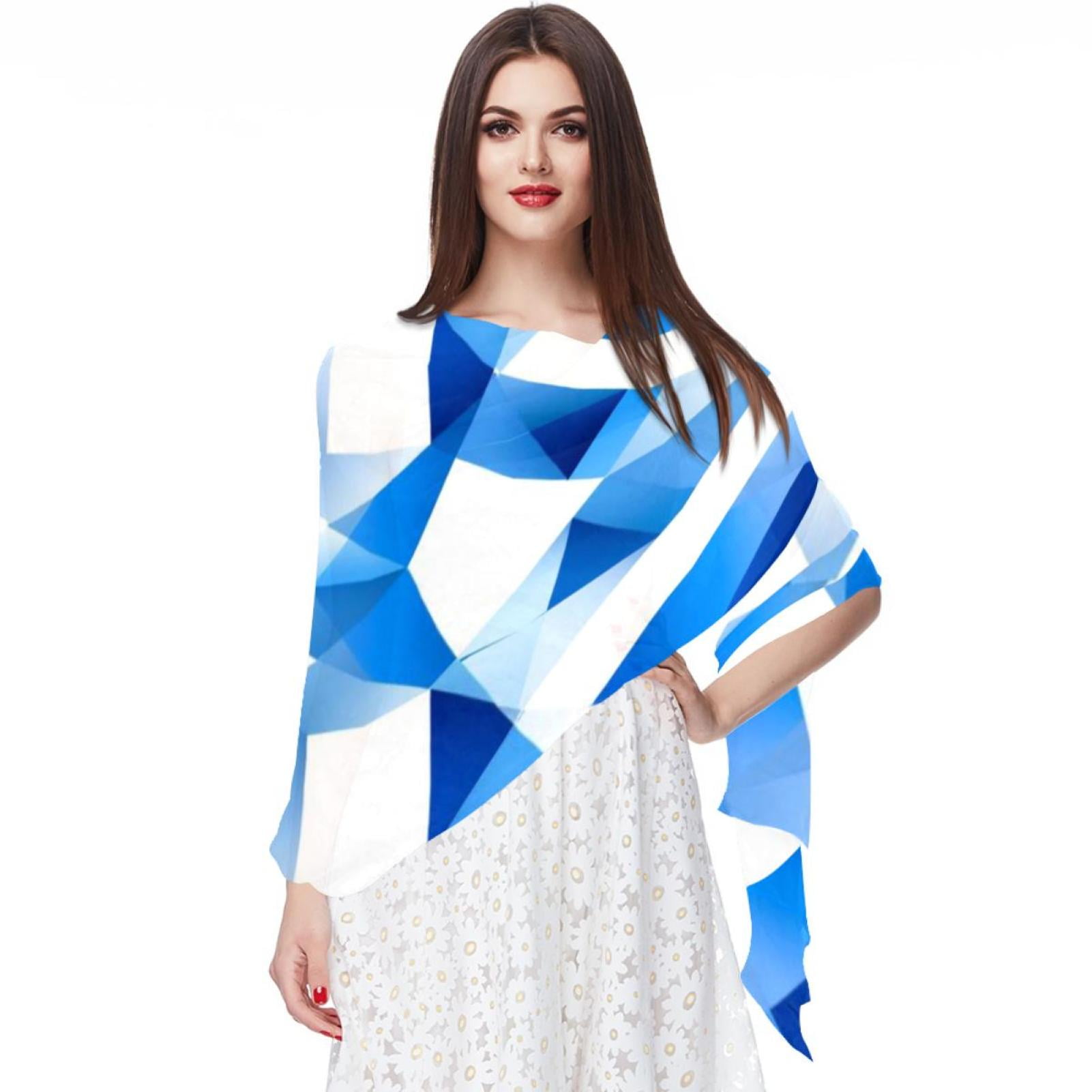 Flag of Israel Breathable Chiffon Yarn Silk Head Scarf 180*73 ...