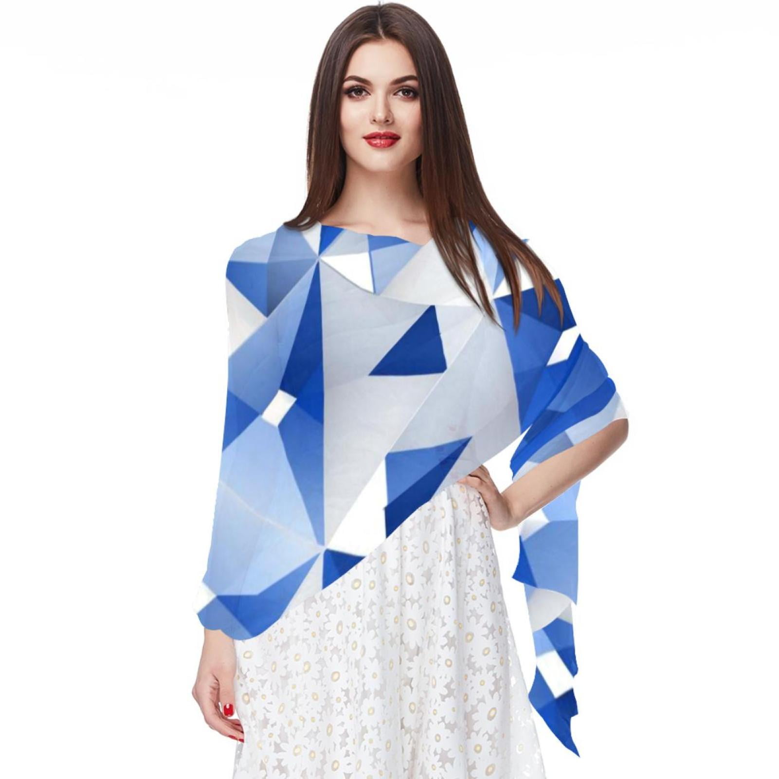 Flag of Israel Breathable Chiffon Yarn Silk Head Scarf 180*73 ...