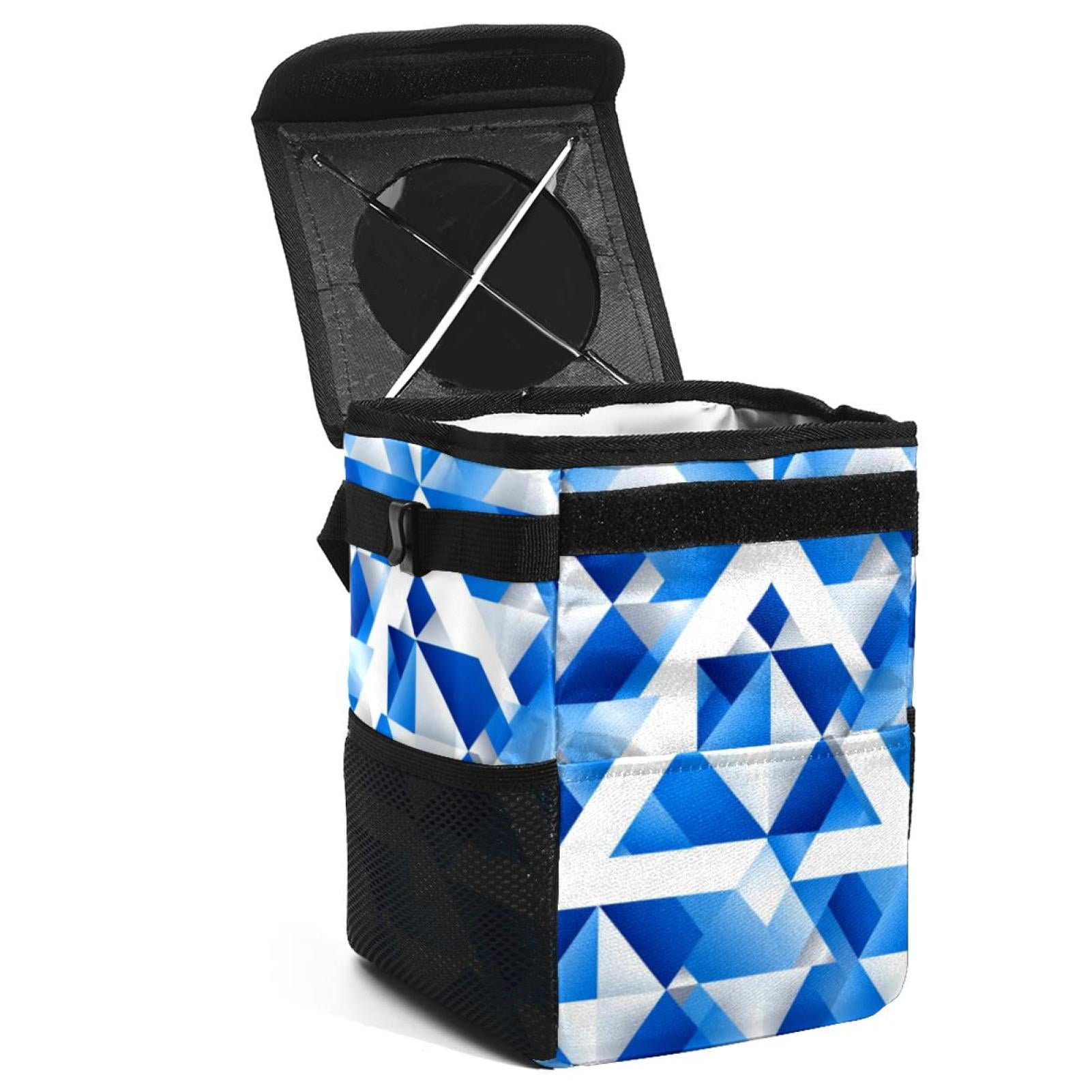 Flag of Israel Car Trash Can: Foldable, with Lid, Leak-proof, Hanging ...