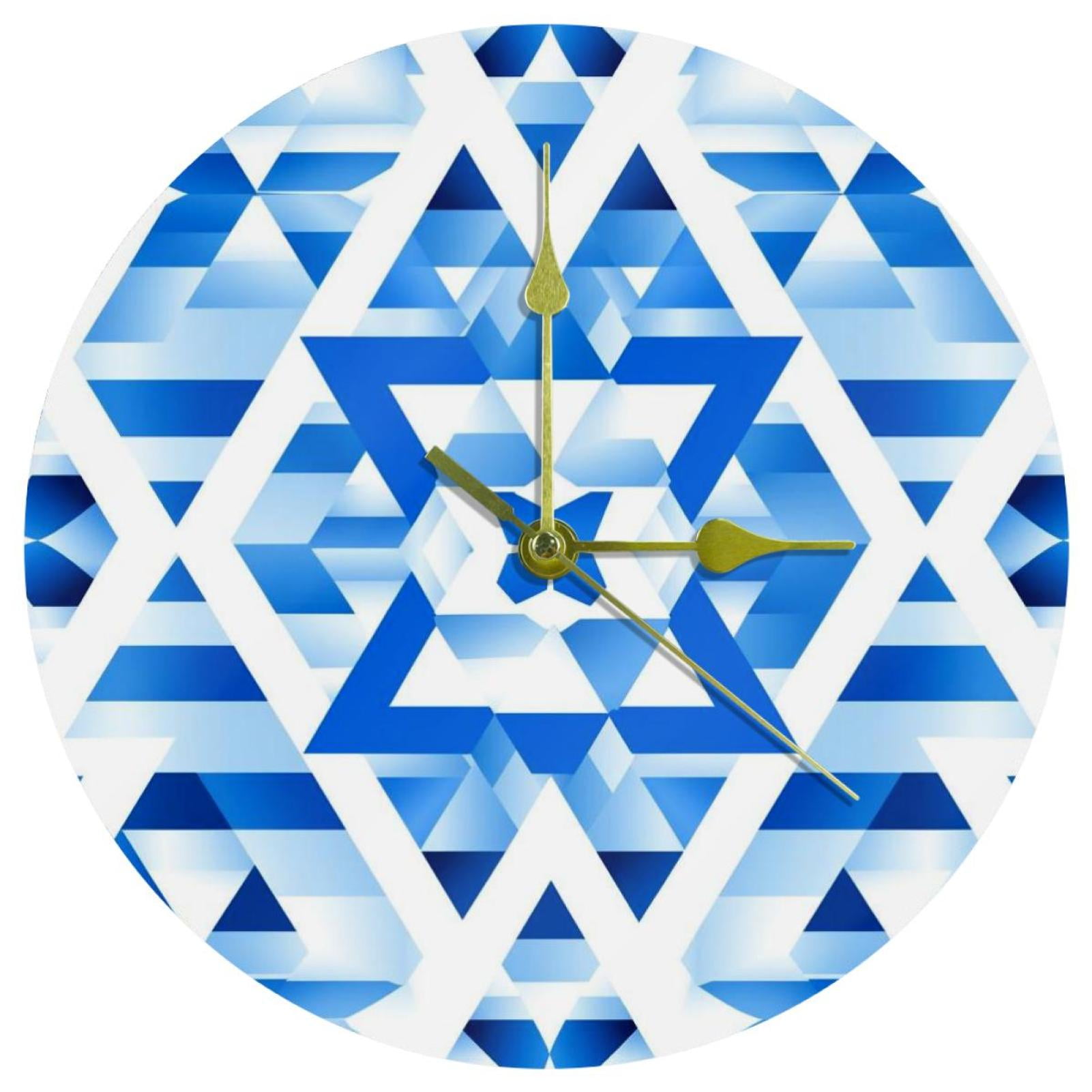 Flag of Israel Circular Acrylic Wall Clock - Modern Timepiece with ...
