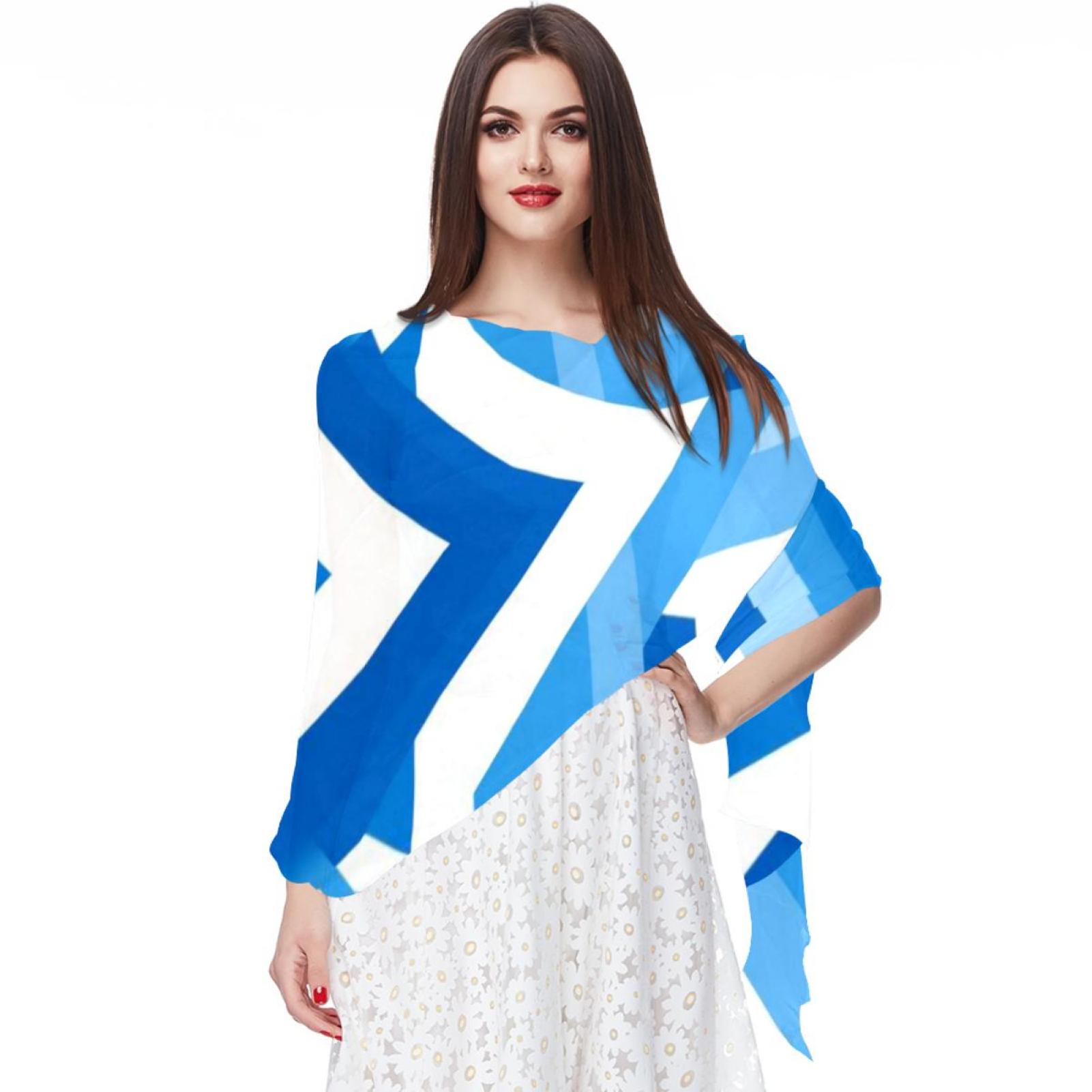 Flag of Israel Elegant Chiffon Silk Scarf for Women - Lightweight ...