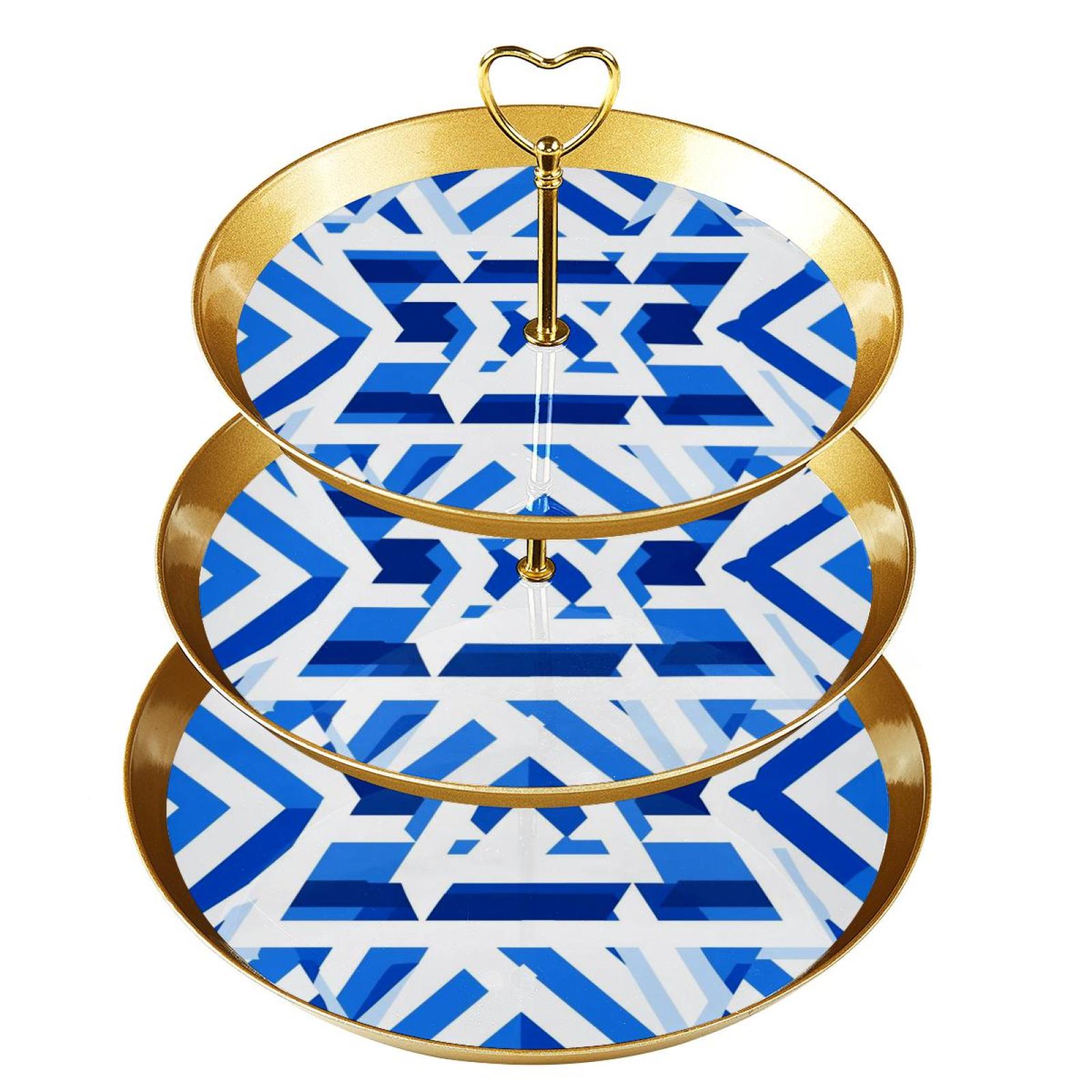 Flag of Israel Elegant Plastic Cupcake Stand Display with Iron Pillars ...