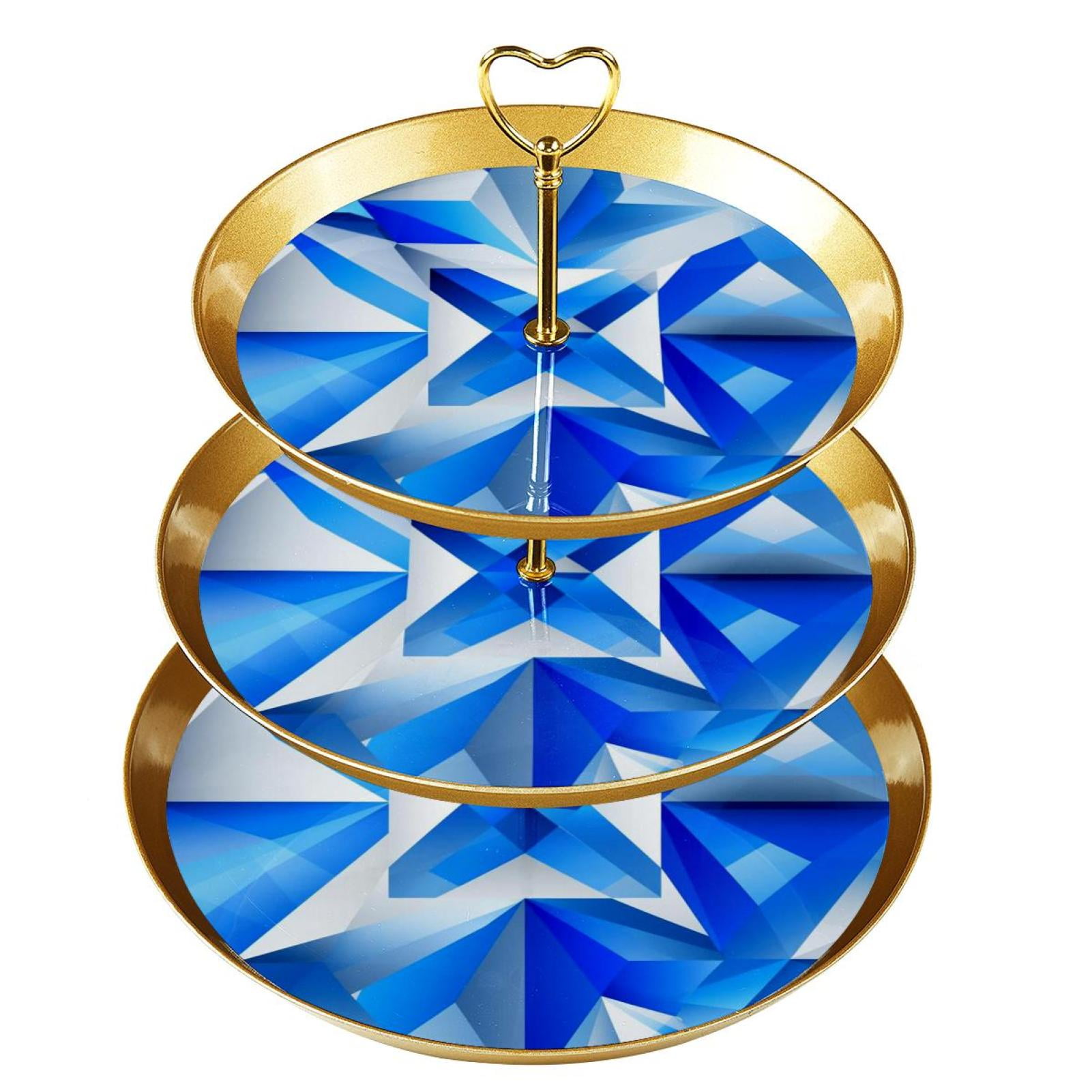 Flag of Israel Elegant Plastic Cupcake Stand with Iron Pillars ...