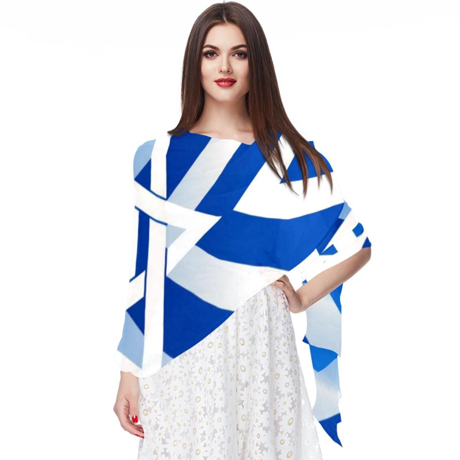 Flag of Israel Elegant Translucent Chiffon Silk Scarf, Light Breathable ...
