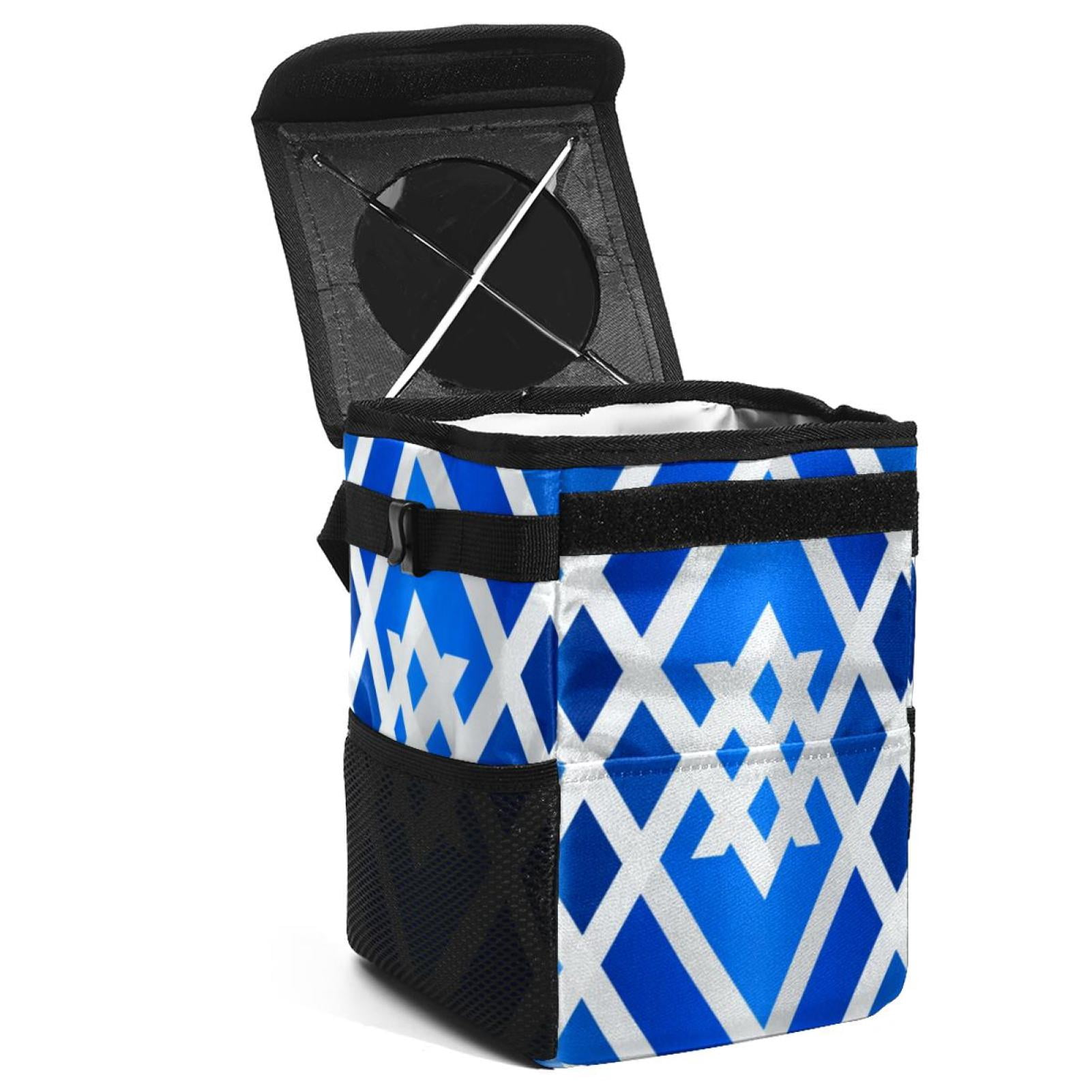 Flag of Israel Foldable Car Garbage Can with Lid, Leak-proof, Hanging ...