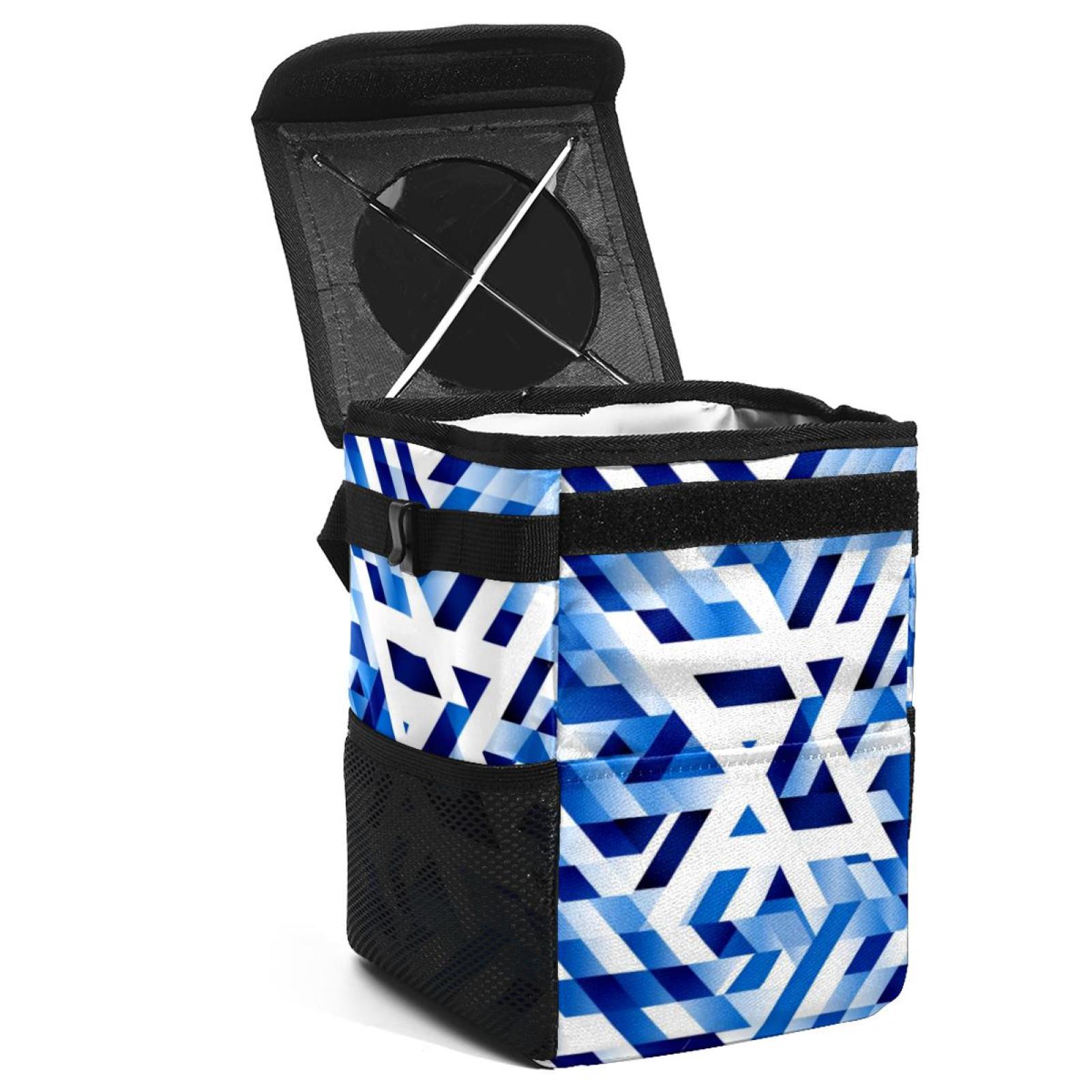 Flag of Israel Foldable Car Garbage Can with Lid, Leak-proof, and ...
