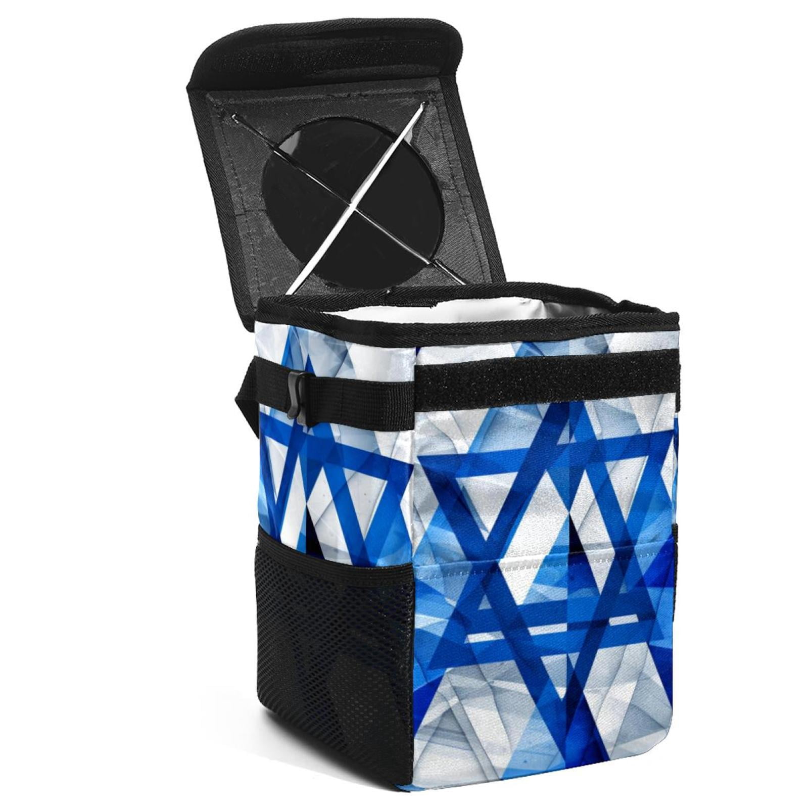 Flag of Israel Foldable Car Trash Can with Lid, Leak-proof Hanging ...