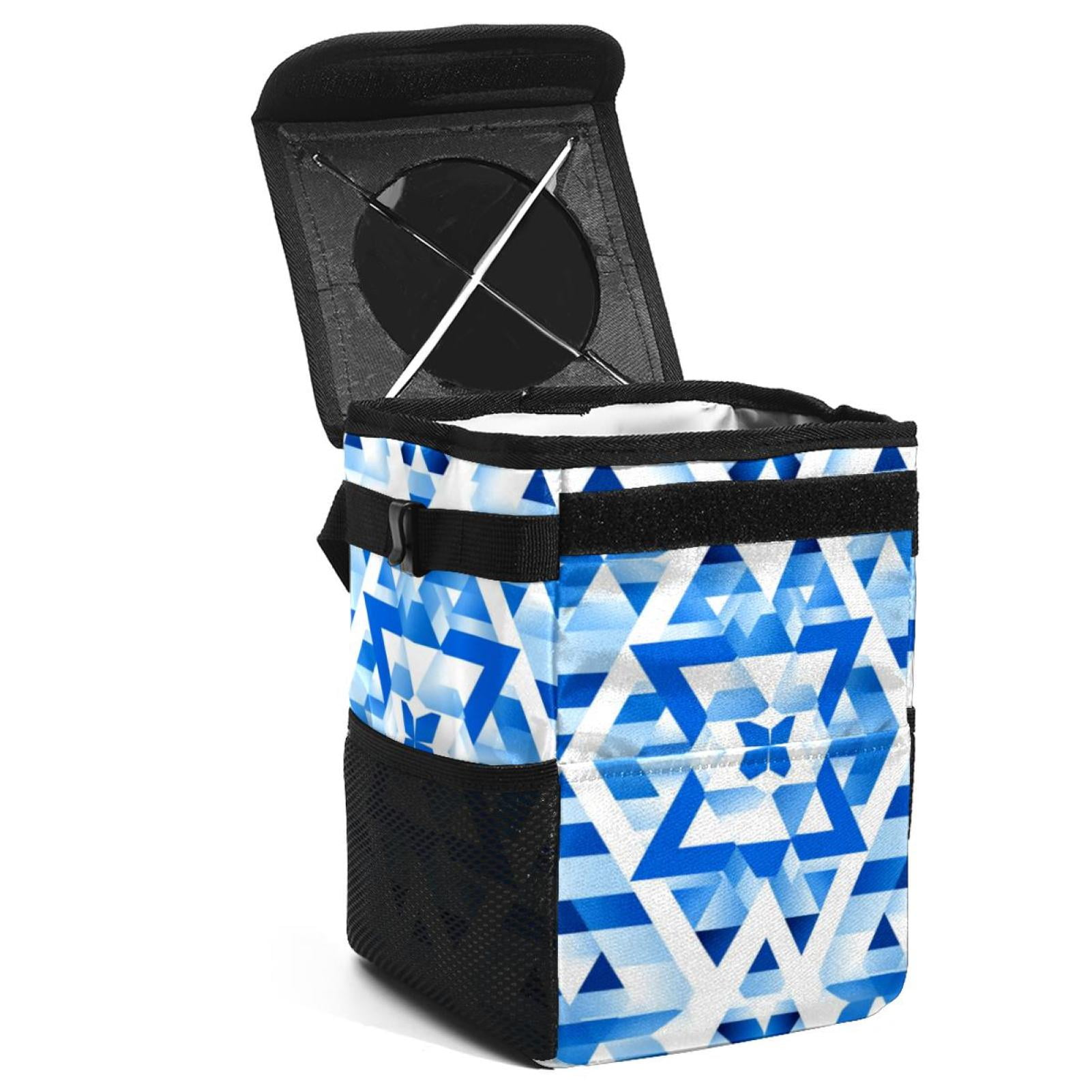 Flag of Israel Foldable Car Trash Can with Lid, Leak-proof Hanging ...