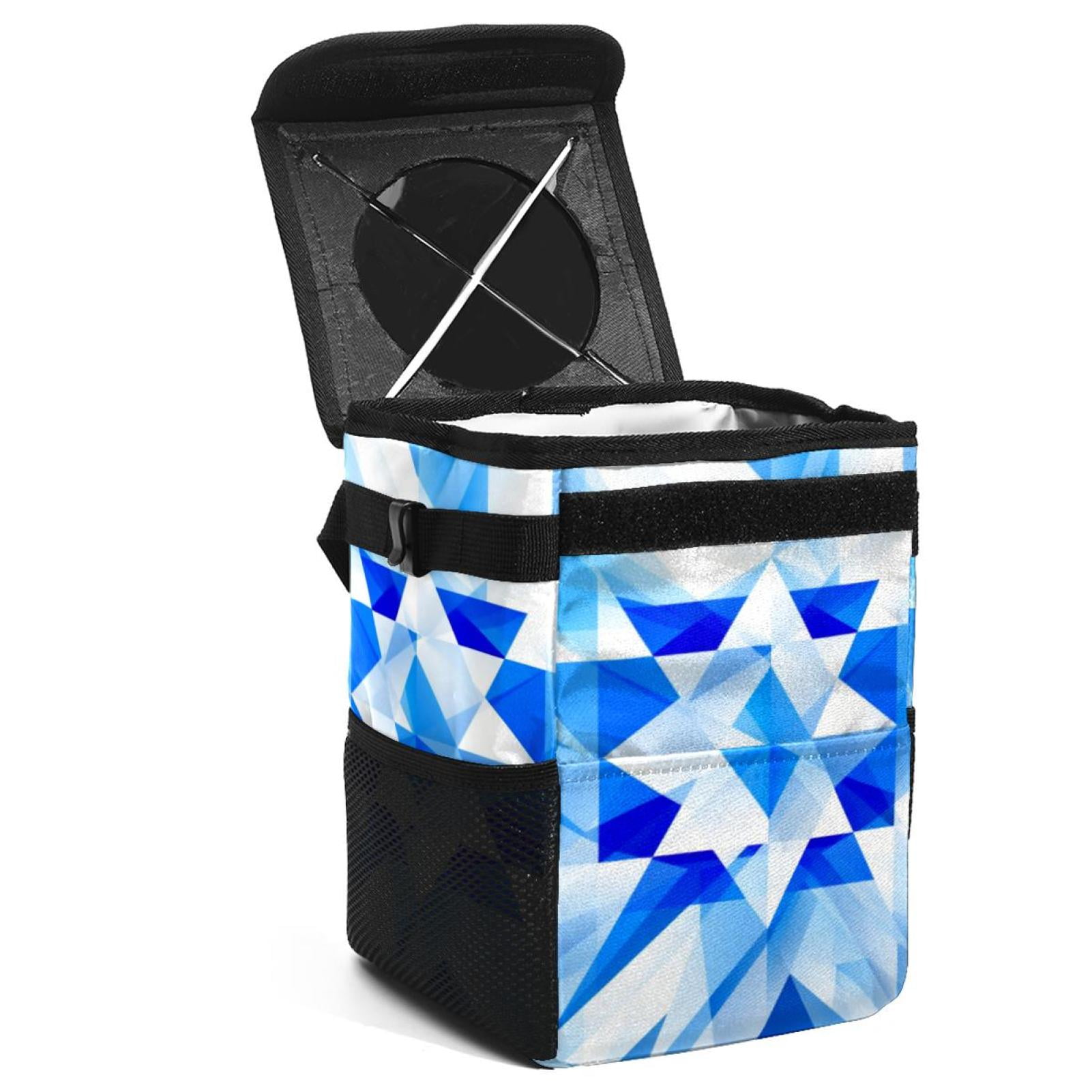 Flag of Israel Foldable Car Trash Can with Lid, Leak-proof and Hanging ...