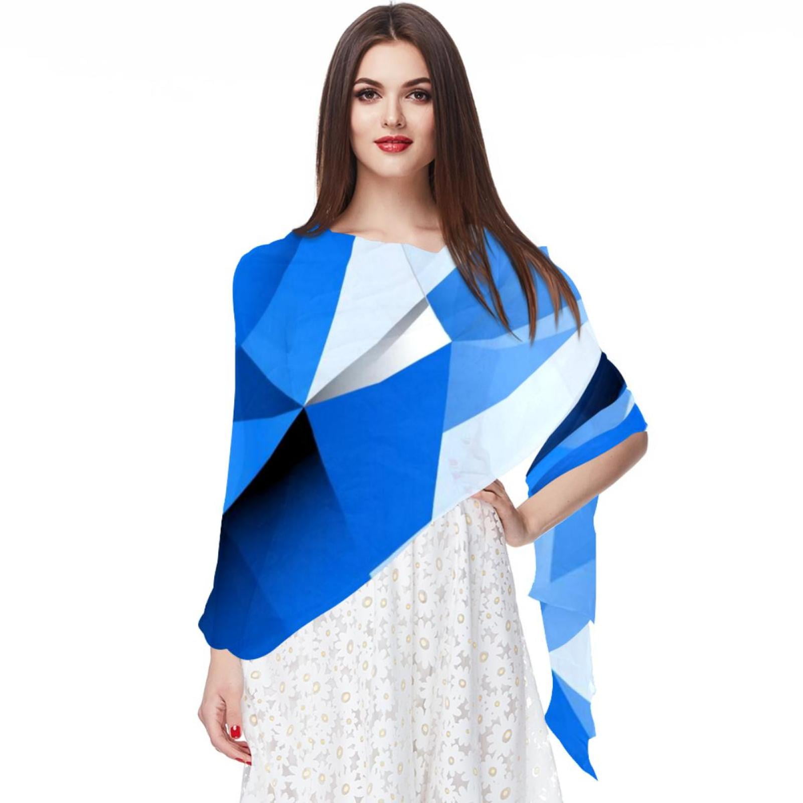 Flag of Israel Light and Breathable Chiffon Yarn Silk scarf for Women ...