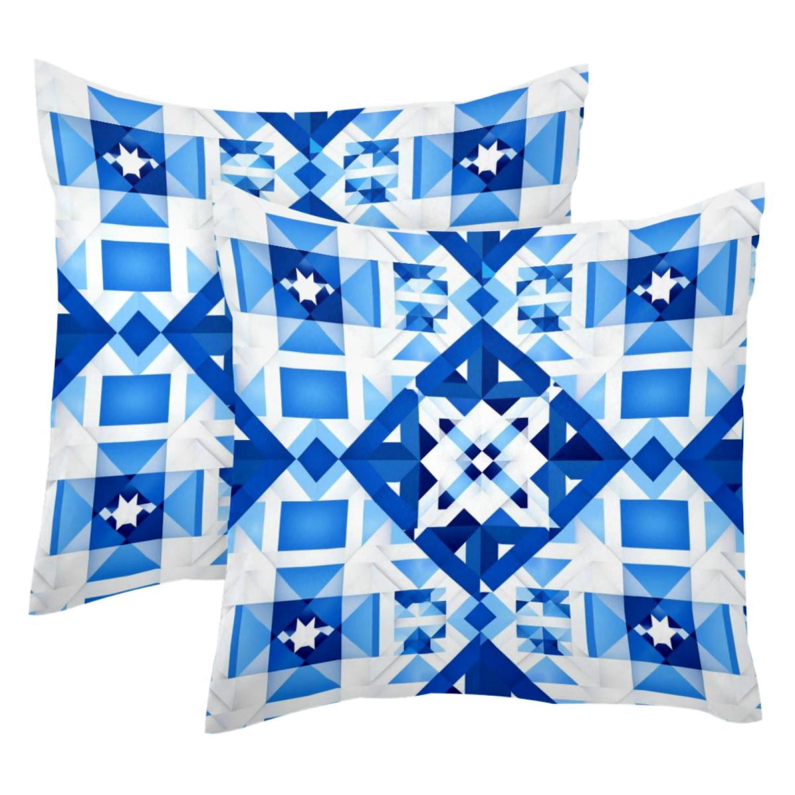 Flag of Israel Pattern 2PCS Printed Square Cushion 16x16 Inch Pillow ...