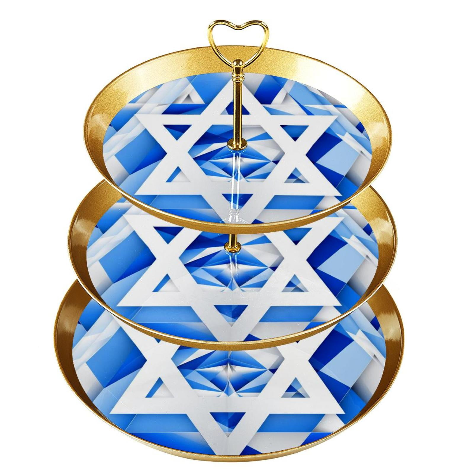 Flag of Israel Plastic Discs and Iron Pillar Dessert Table Stand | 32cm ...
