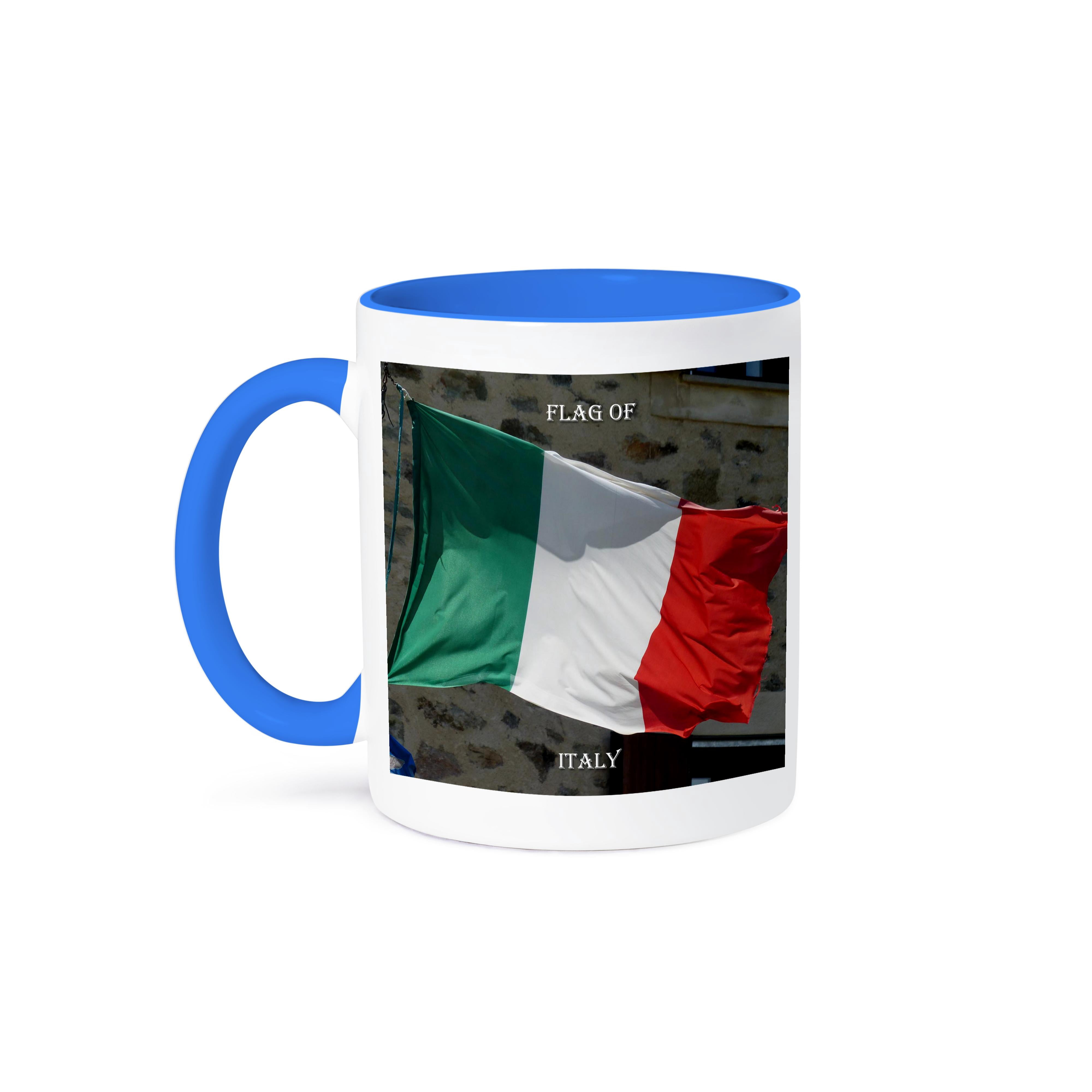 3dRose, Flag of Italy Photo, 15oz Two-Tone Blue Mug - Walmart.com