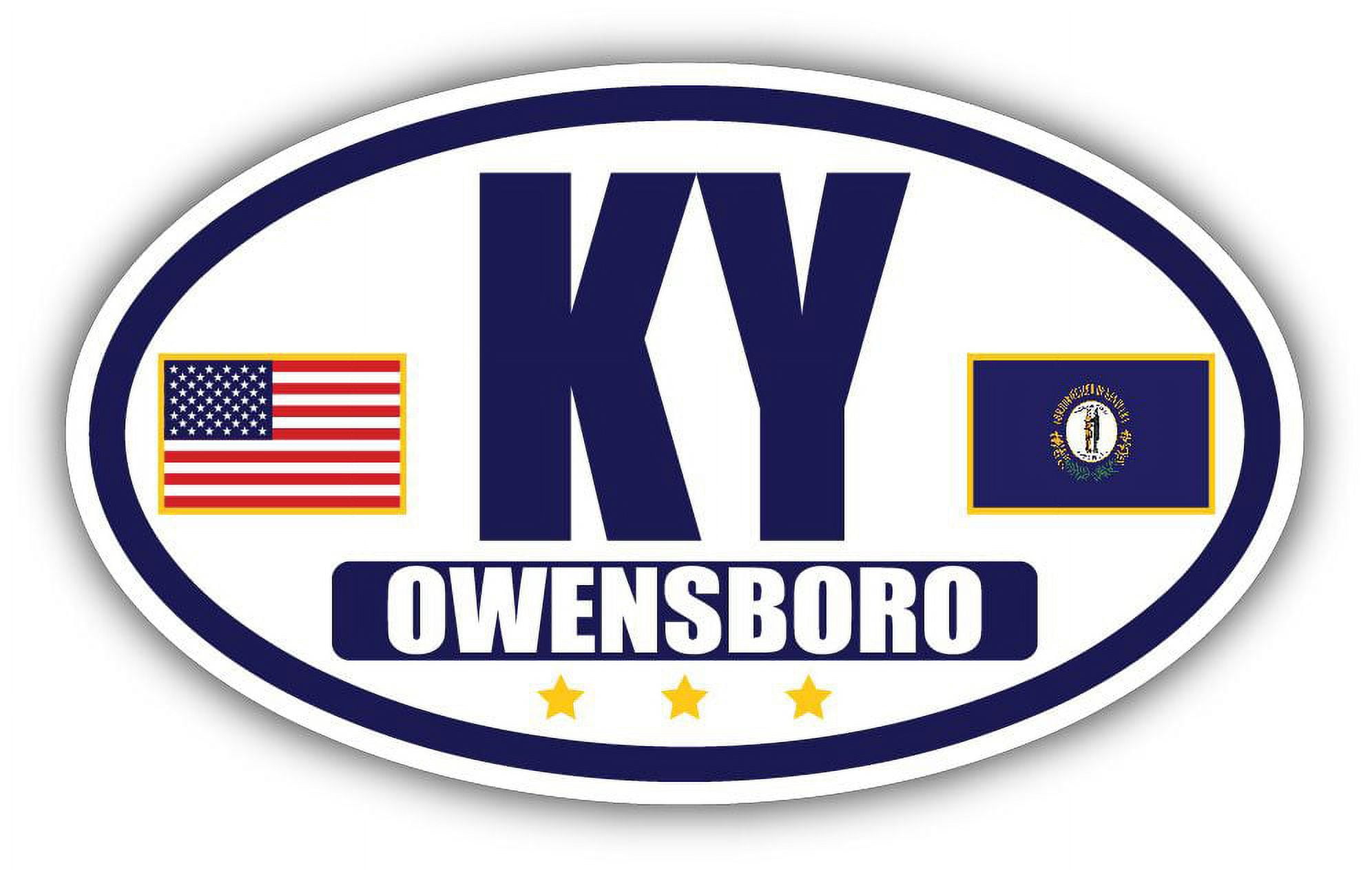 Flag of Kentucky / American Flag Oval 3M Vinyl Bumper Sticker Decal ...