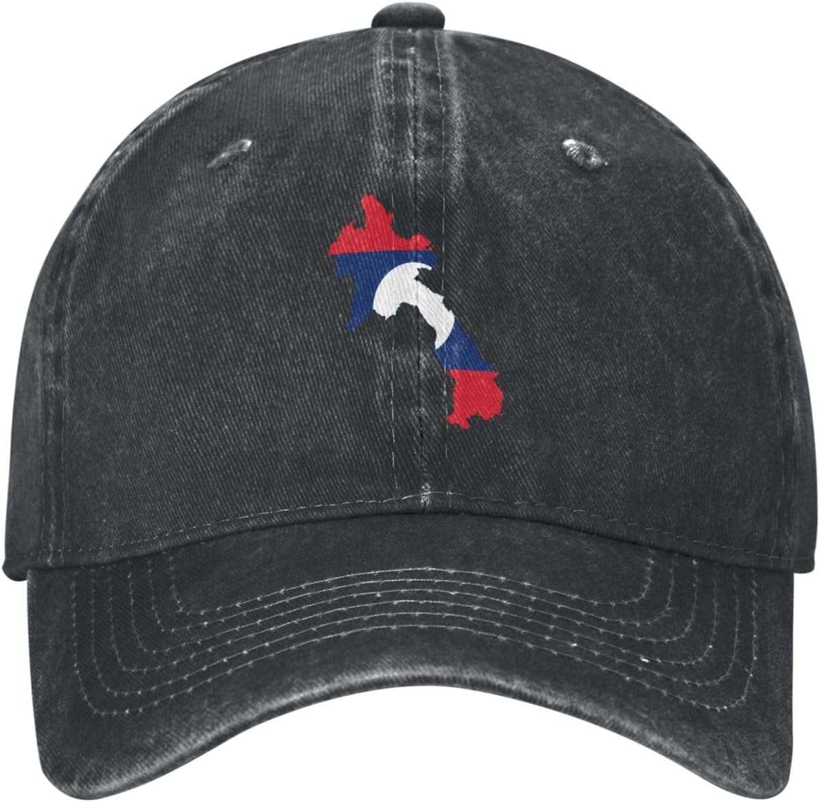 Flag of Laos Map Baseball Cap Classic Adjustable Plain Hat for Men ...