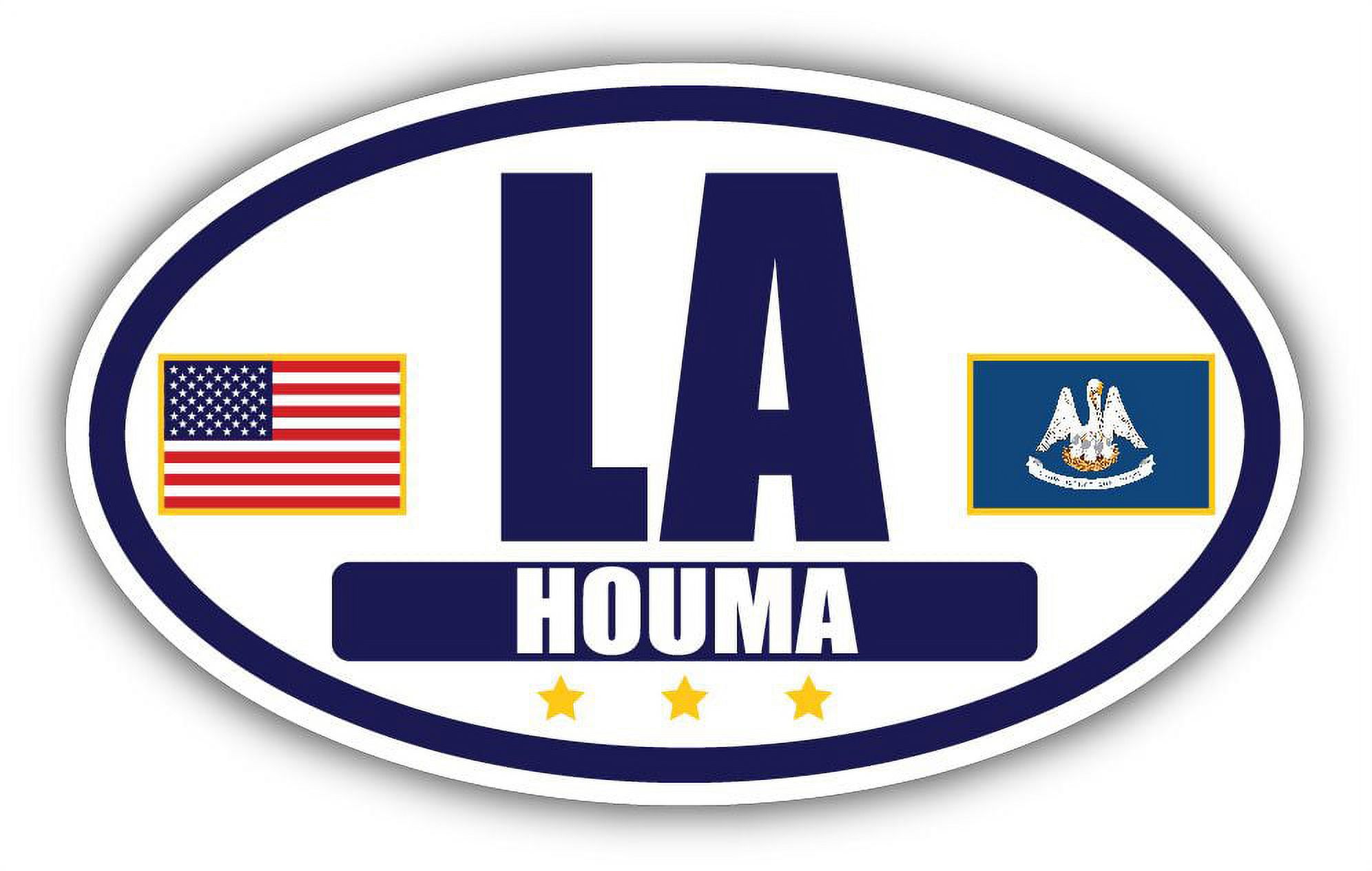 Flag of Louisiana / American Flag Oval 3M Vinyl Bumper Sticker Decal ...