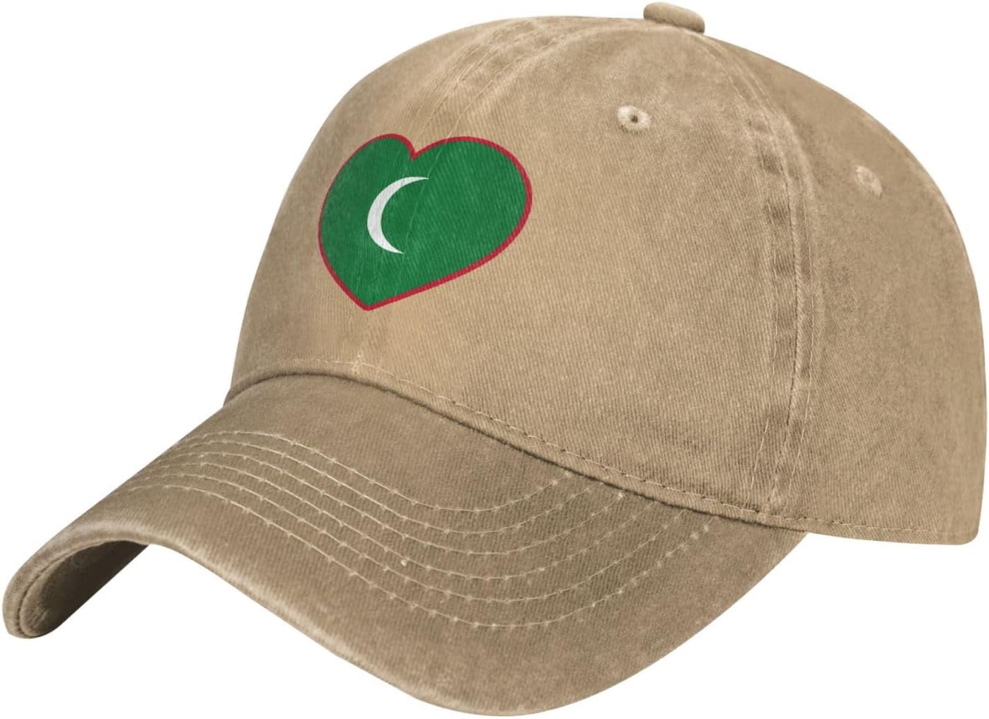 Flag of Maldives Cowboy Cap Adjustable Washable Cotton Adult Cowboy ...