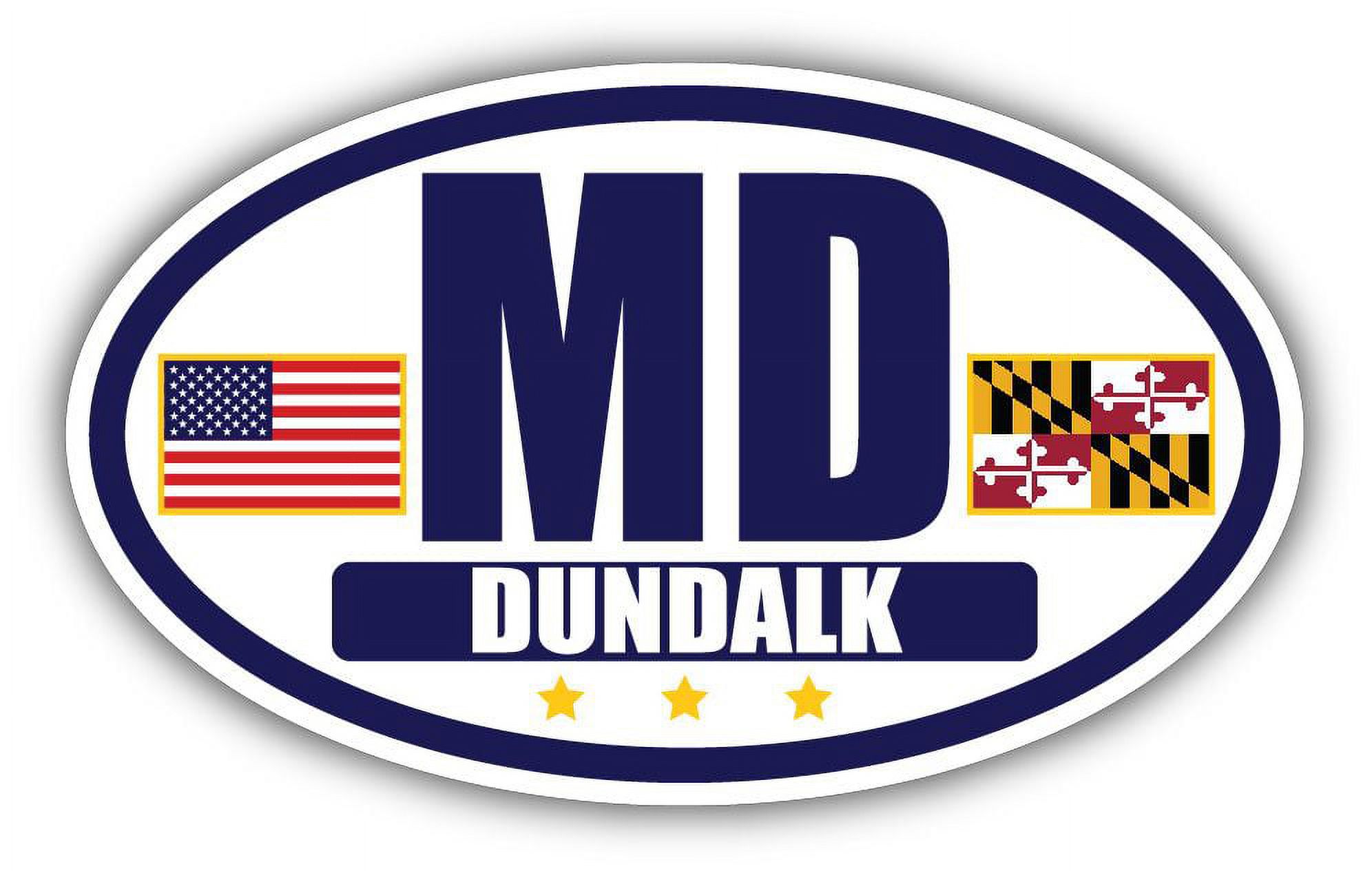 Flag of Maryland / American Flag Oval 3M Vinyl Bumper Sticker Decal ...