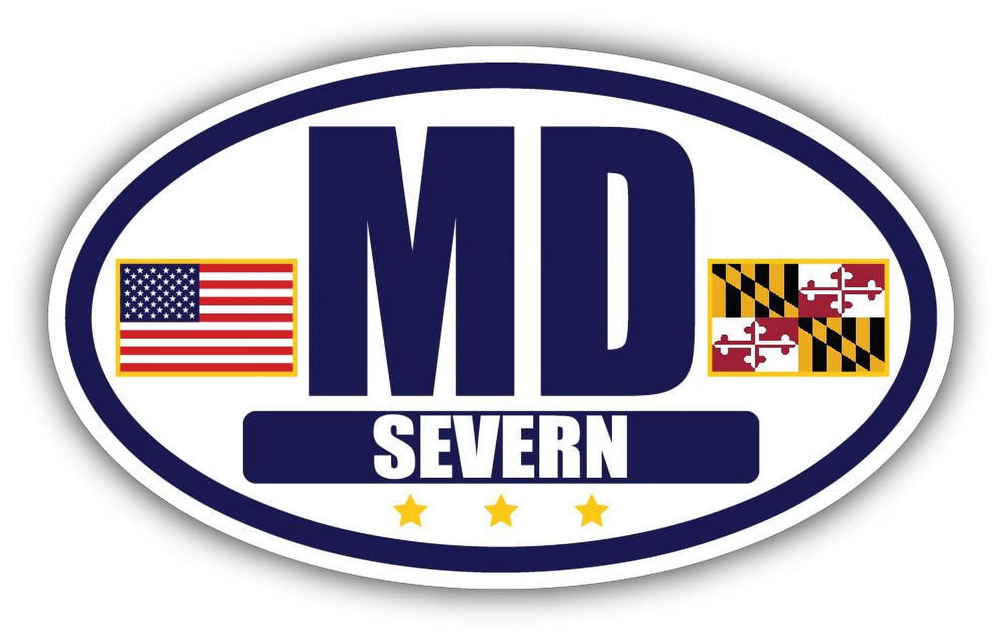 Flag of Maryland / American Flag Oval 3M Vinyl Bumper Sticker Decal ...