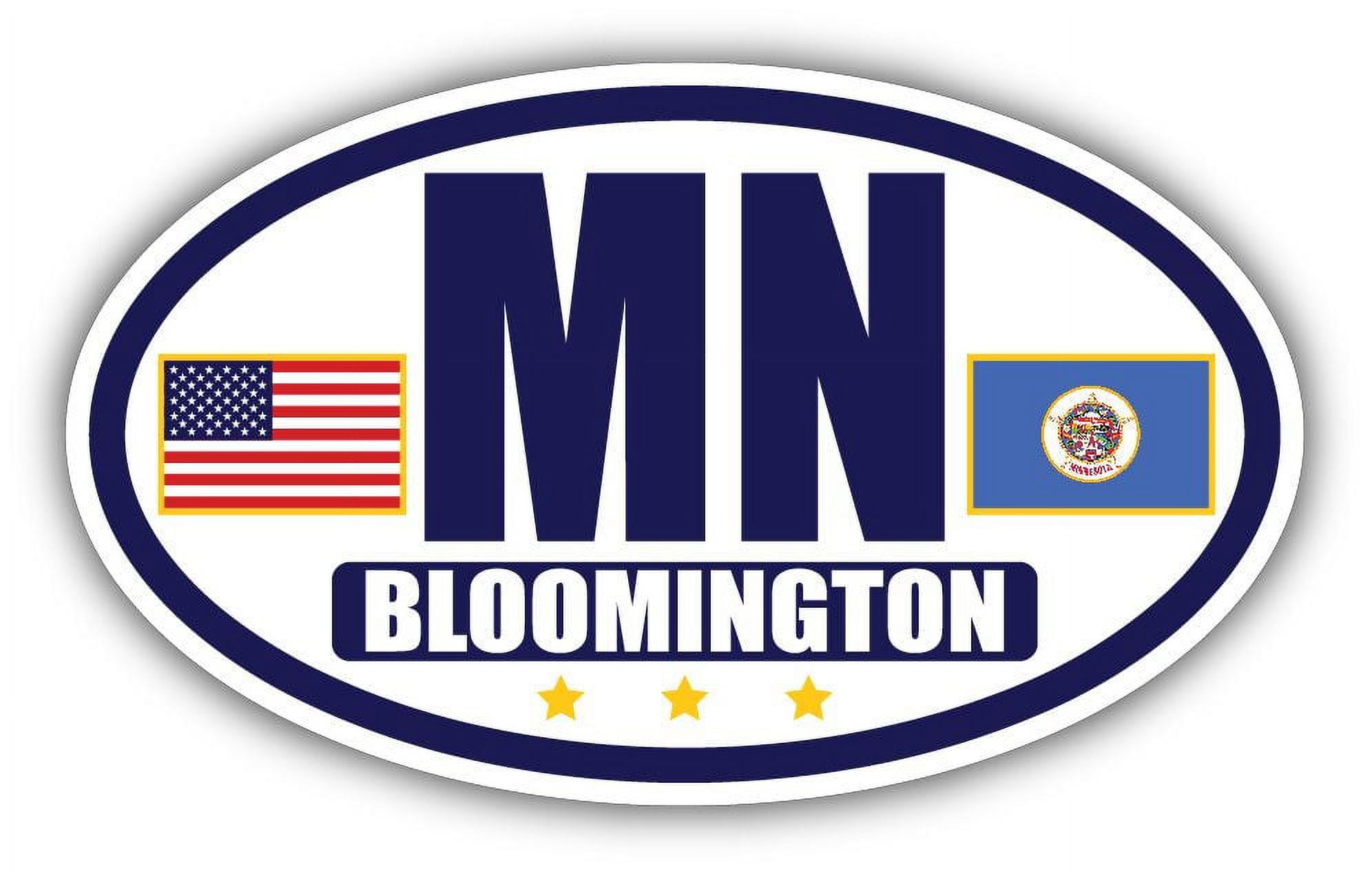 Flag of Minnesota / American Flag Oval 3M Vinyl Bumper Sticker Decal ...