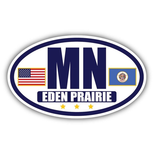 Flag of Minnesota / American Flag Oval 3M Vinyl Bumper Sticker Decal ...