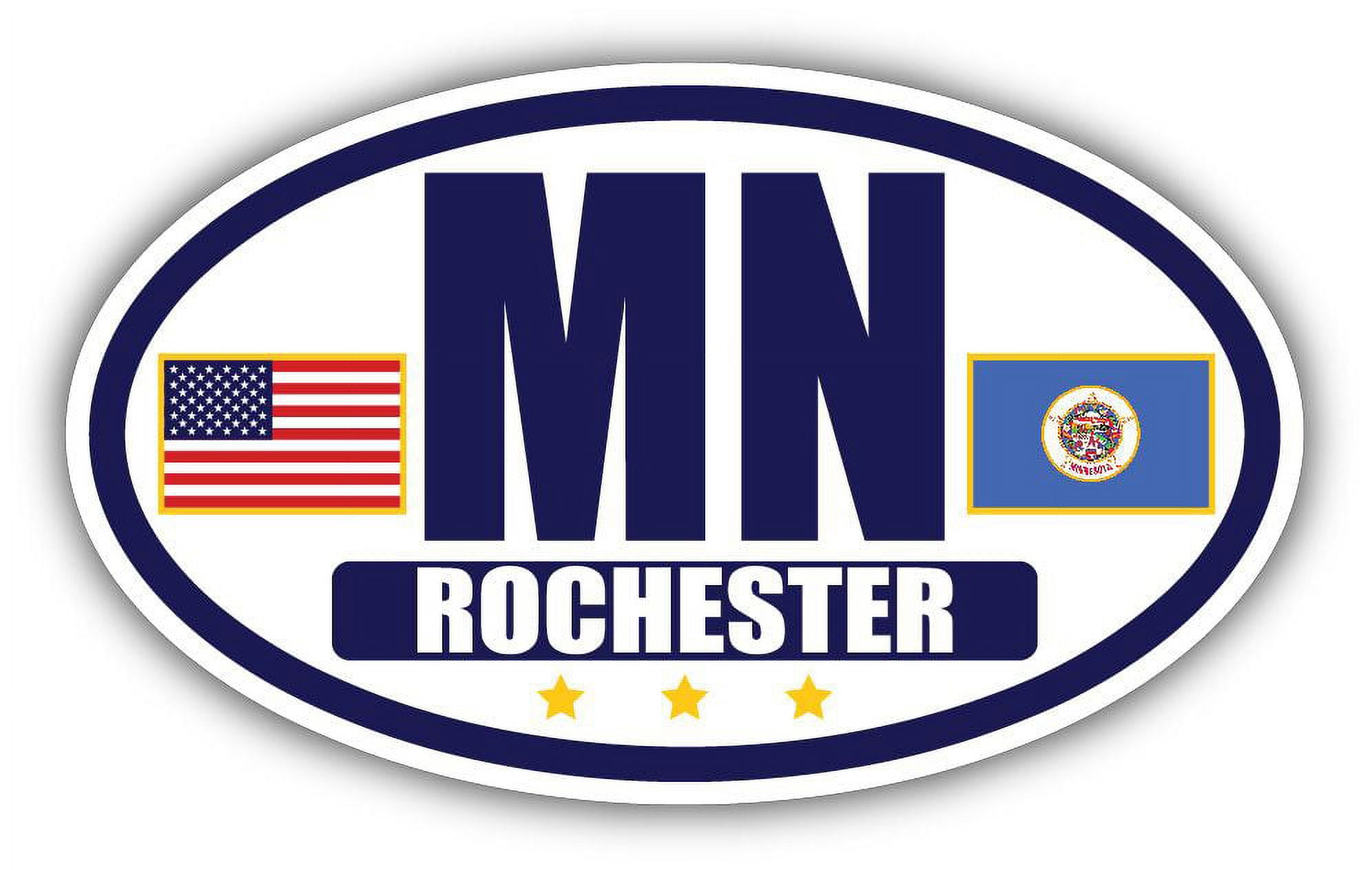 Flag of Minnesota / American Flag Oval 3M Vinyl Bumper Sticker Decal ...
