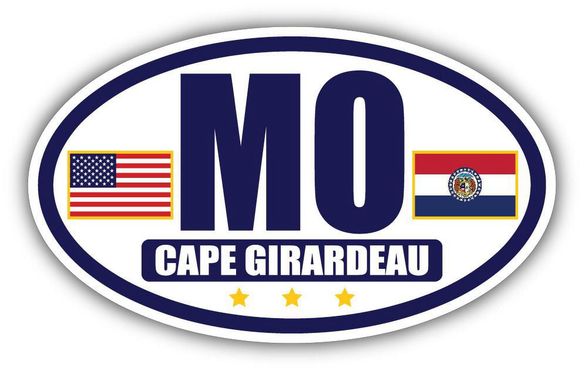 Flag of Missouri / American Flag Oval 3M Vinyl Bumper Sticker Decal ...