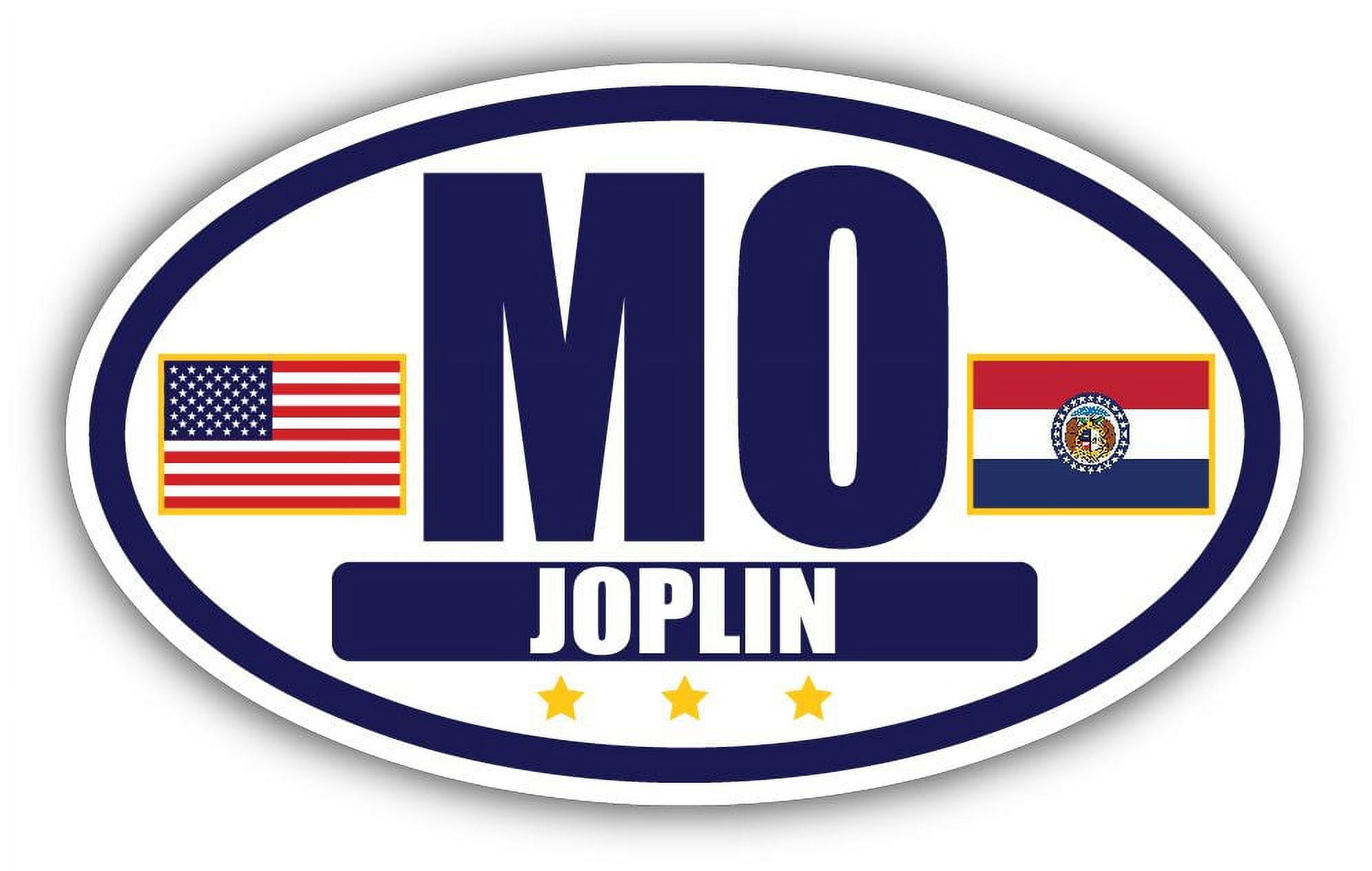 Flag of Missouri / American Flag Oval 3M Vinyl Bumper Sticker Decal ...
