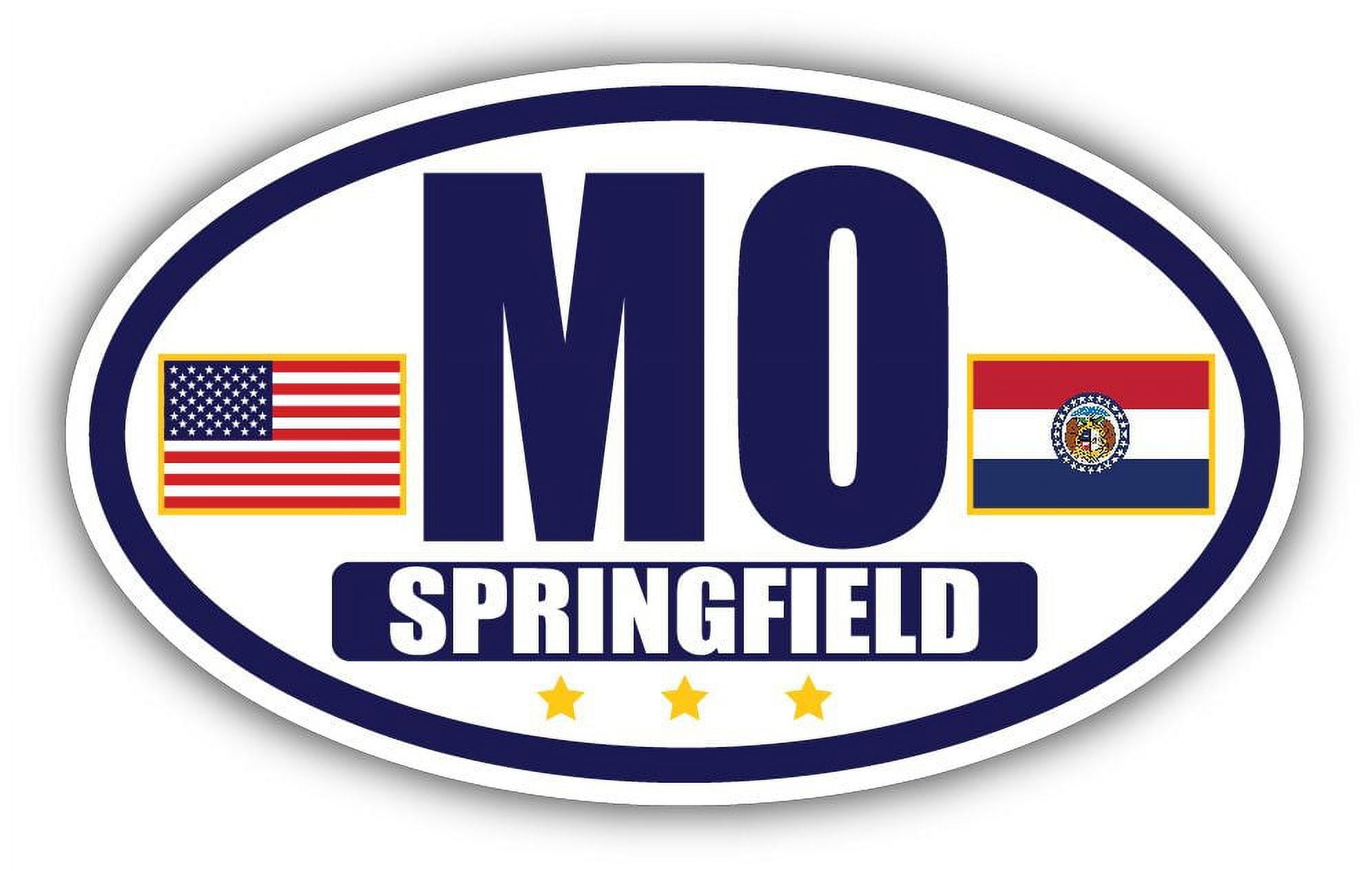 Flag of Missouri / American Flag Oval 3M Vinyl Bumper Sticker Decal ...