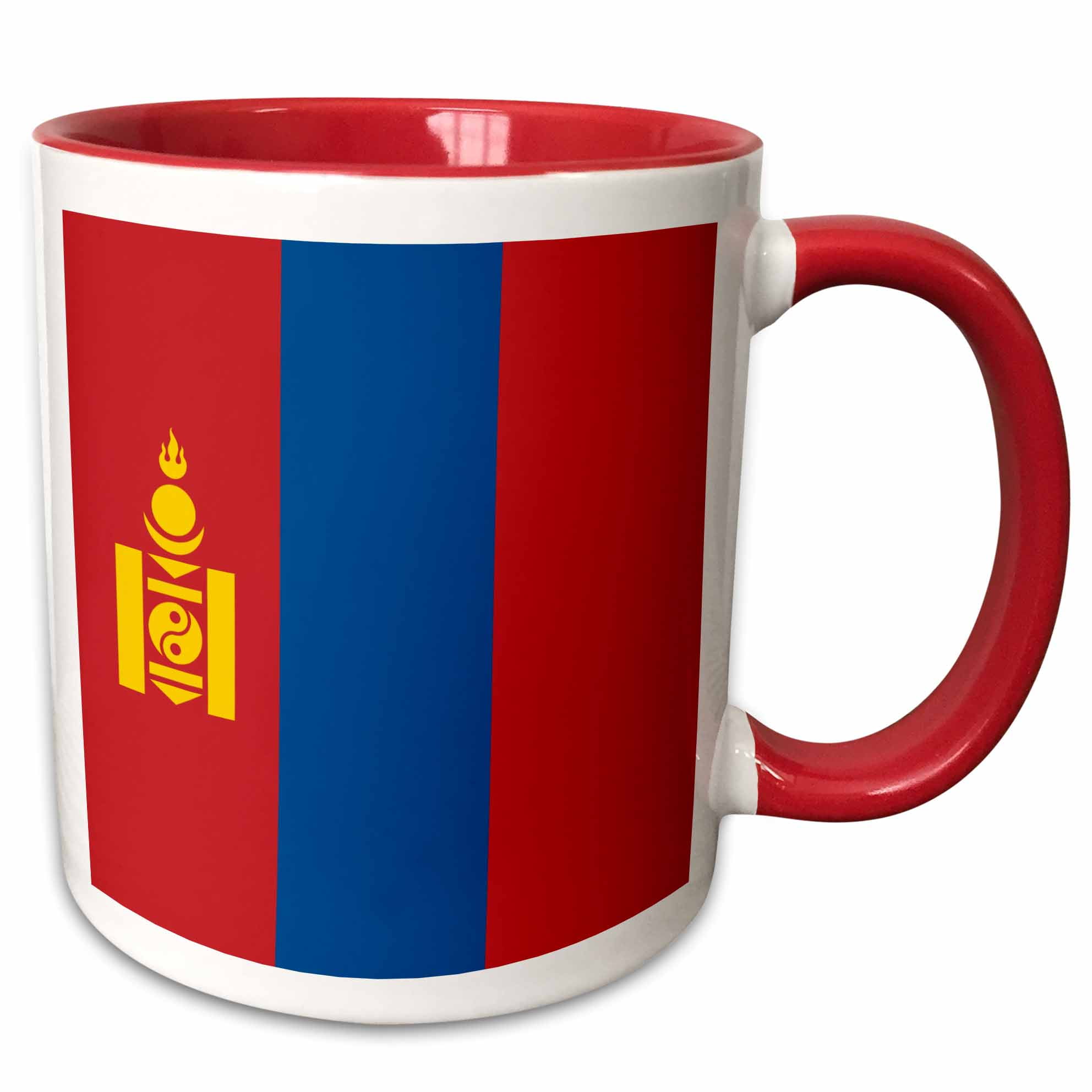 Flag of Mongolia - Mongolian red blue stripes with gold yellow soyombo ...