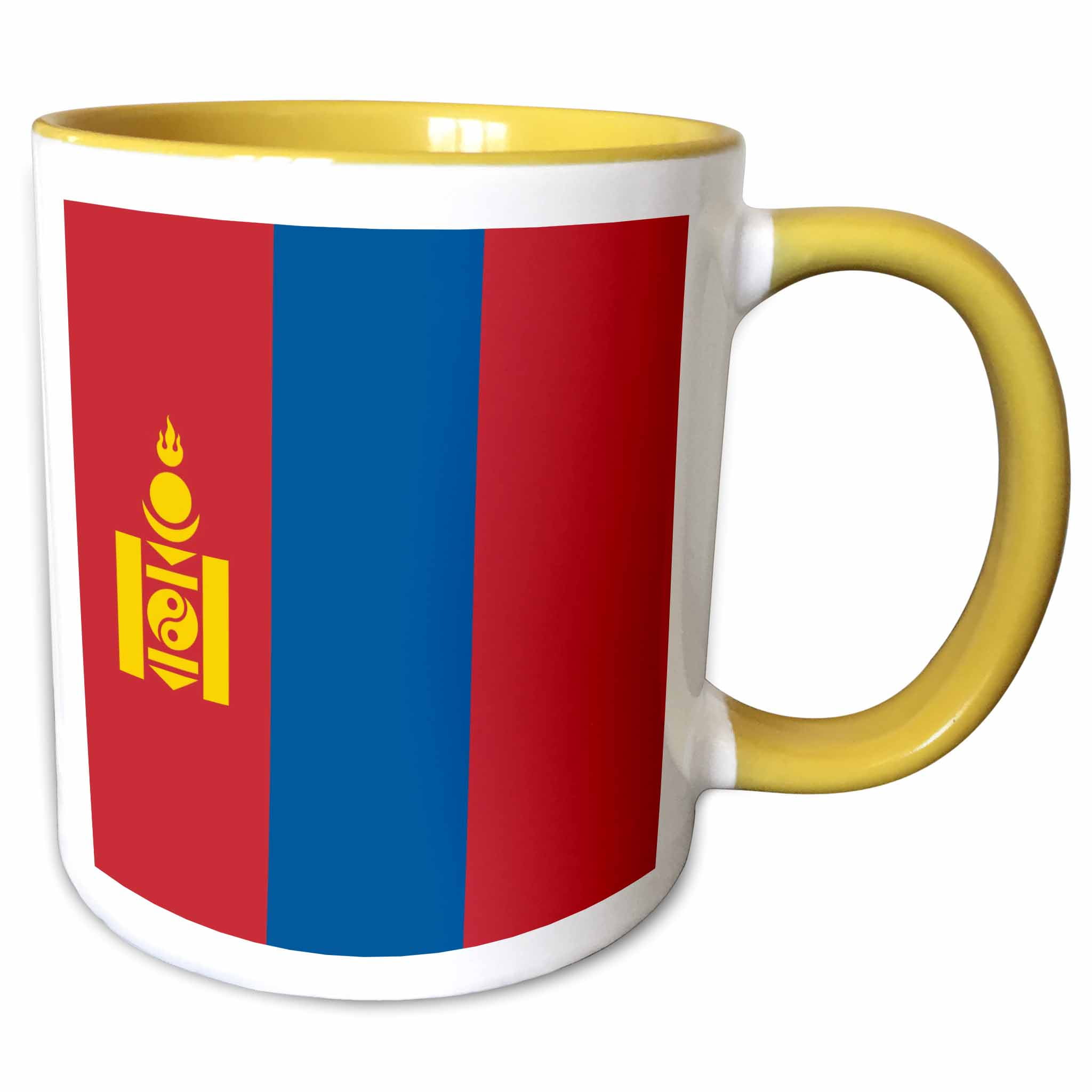 Flag of Mongolia - Mongolian red blue stripes with gold yellow soyombo ...