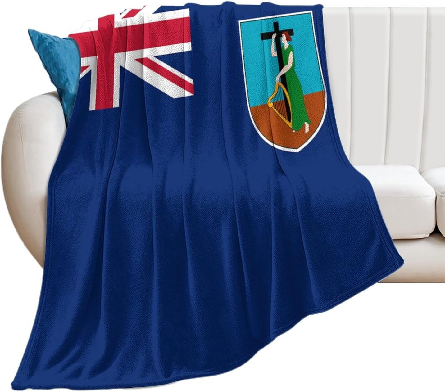 Flag of Montserrat Blanket Soft Warm Flannel Throw Blanket Four Season ...