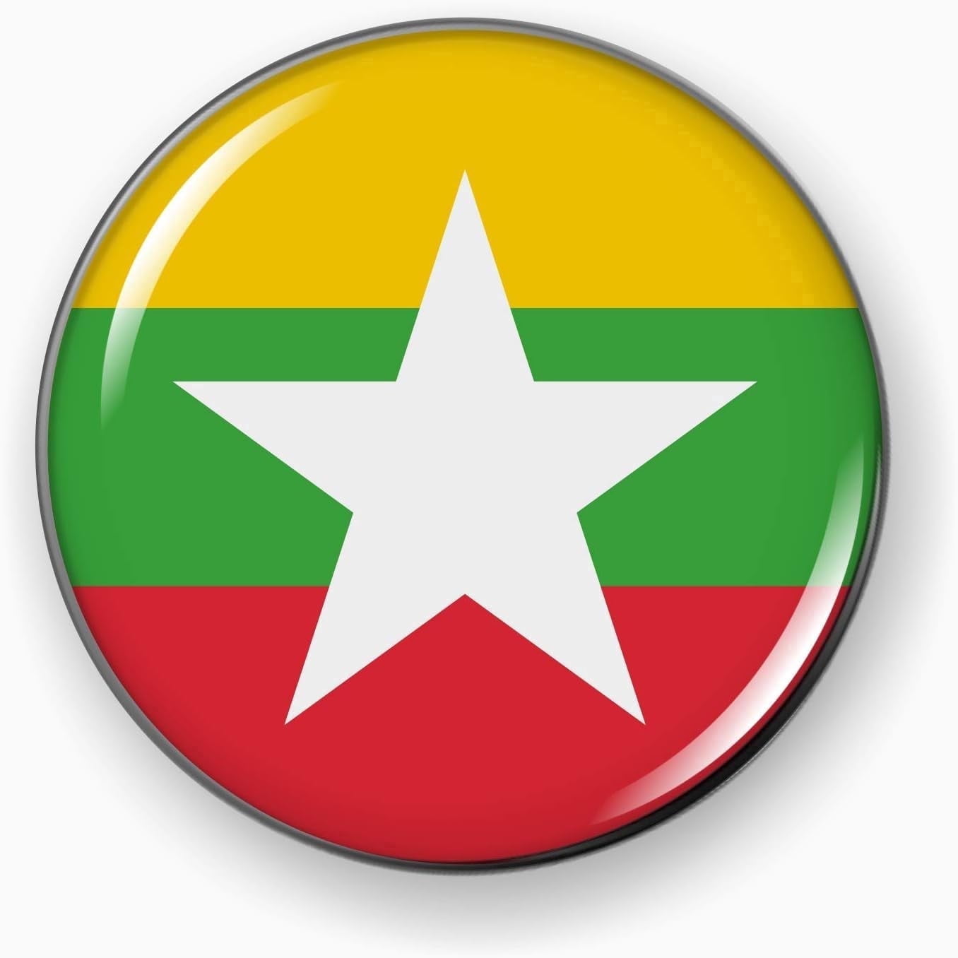 Myanmar Flag 3D Domed Round Car Badge Sticker – Flexible - Walmart.com
