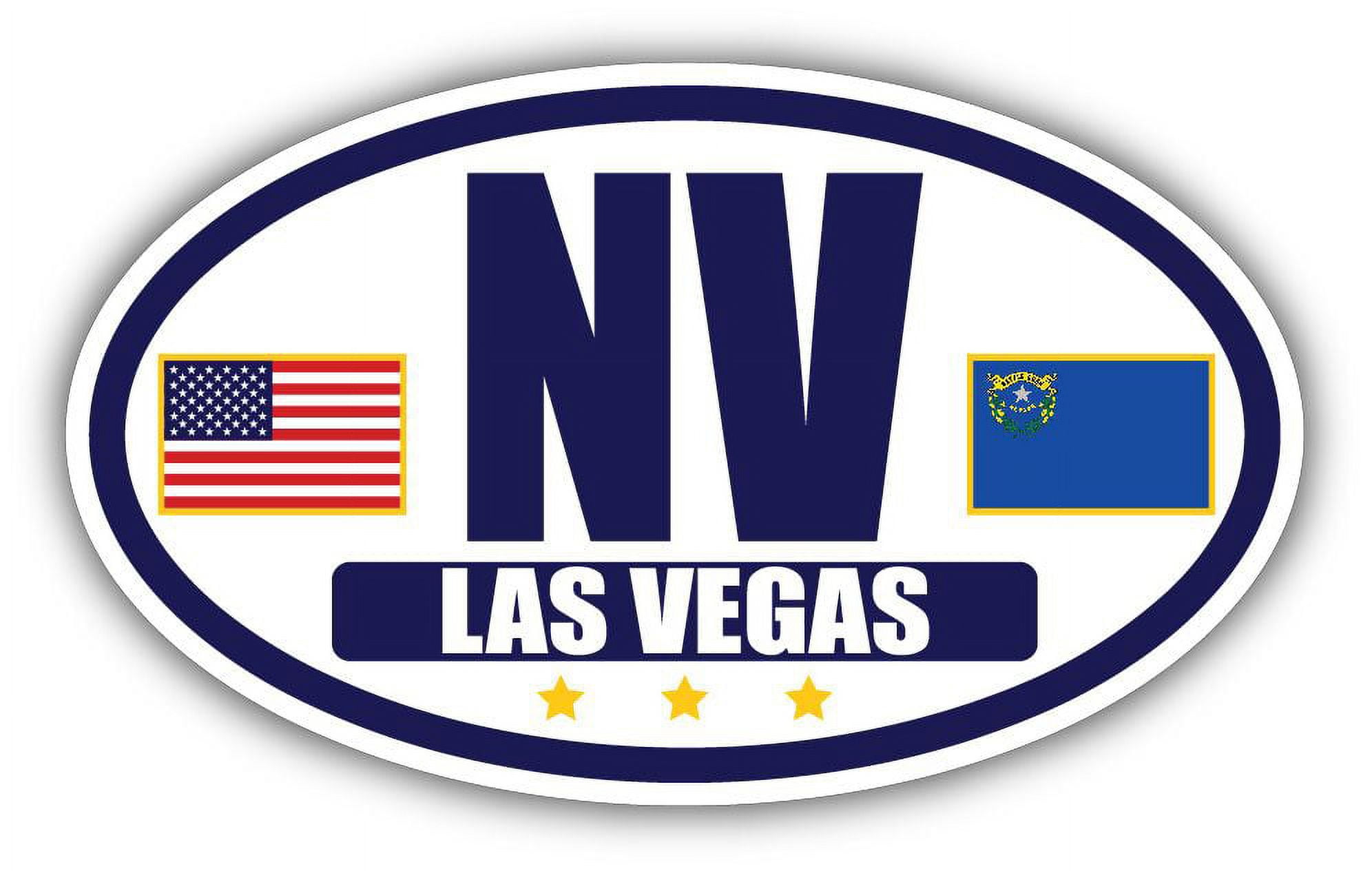 Flag of Nevada / American Flag Oval 3M Vinyl Bumper Sticker Decal ...