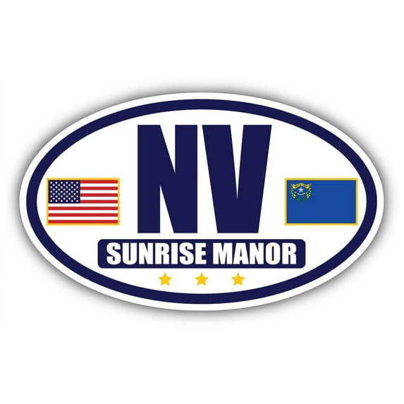 Flag of Nevada / American Flag Oval 3M Vinyl Bumper Sticker Decal ...