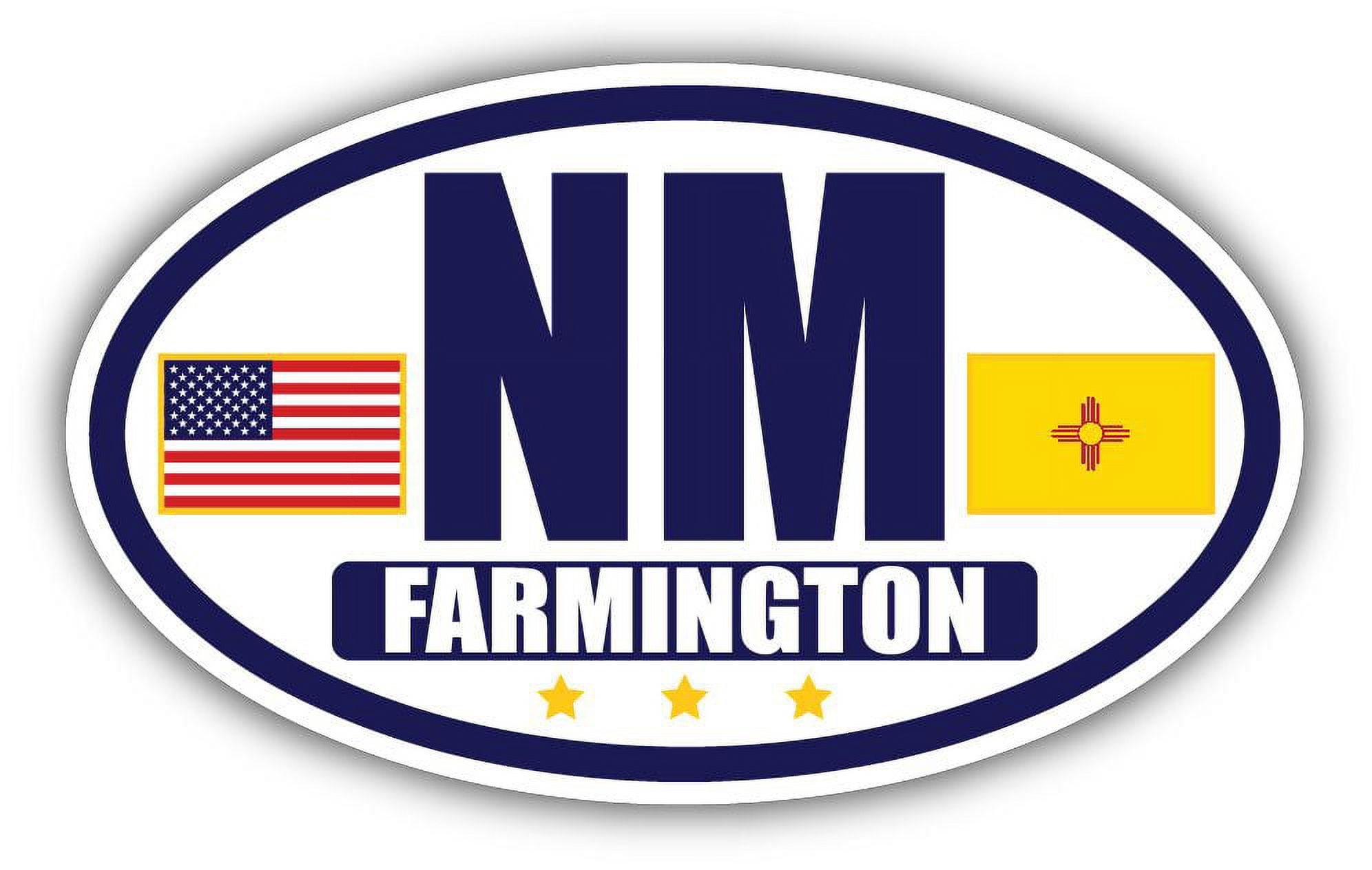 Flag of New Mexico / American Flag Oval 3M Vinyl Bumper Sticker Decal ...