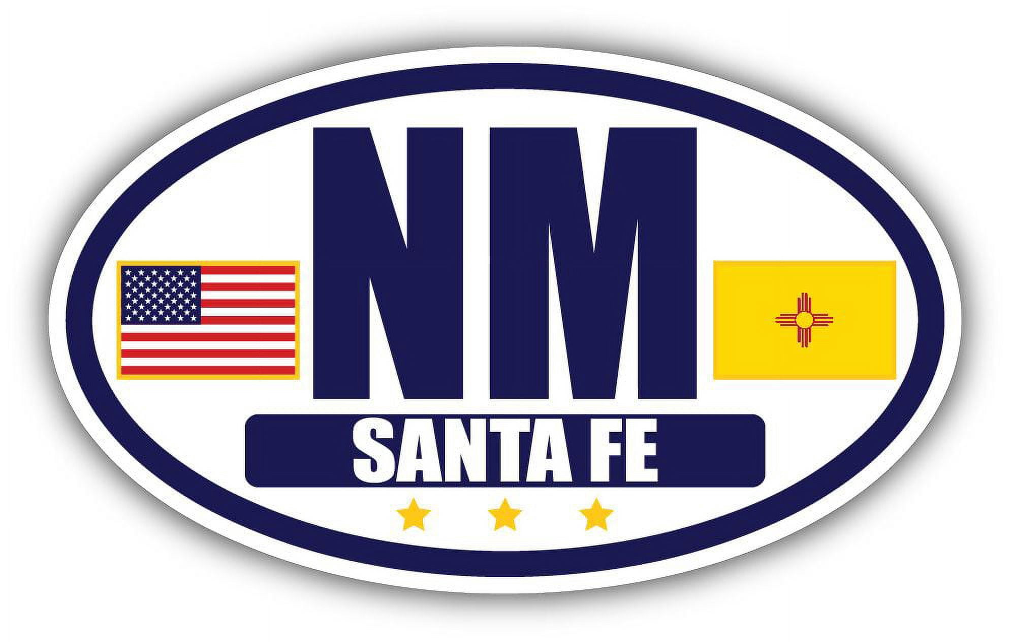 Flag of New Mexico / American Flag Oval 3M Vinyl Bumper Sticker Decal ...