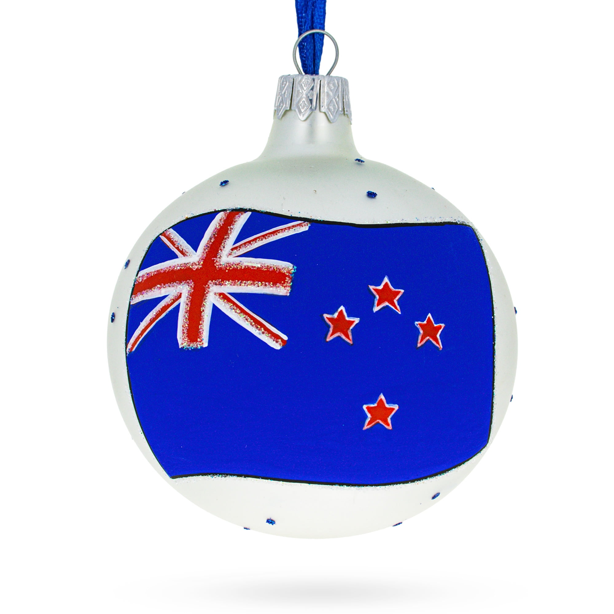 Flag of New Zealand Glass Ball Christmas Ornament 3.25 Inches - Walmart.com