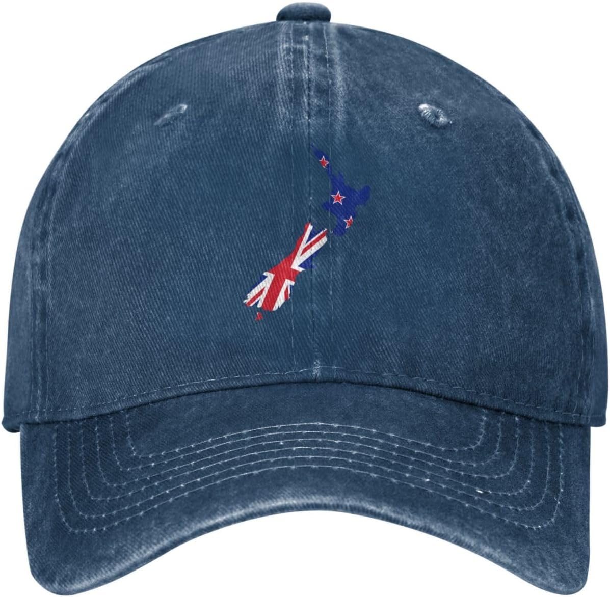 Flag of New Zealand Map Baseball Cap Classic Adjustable Plain Hat for ...