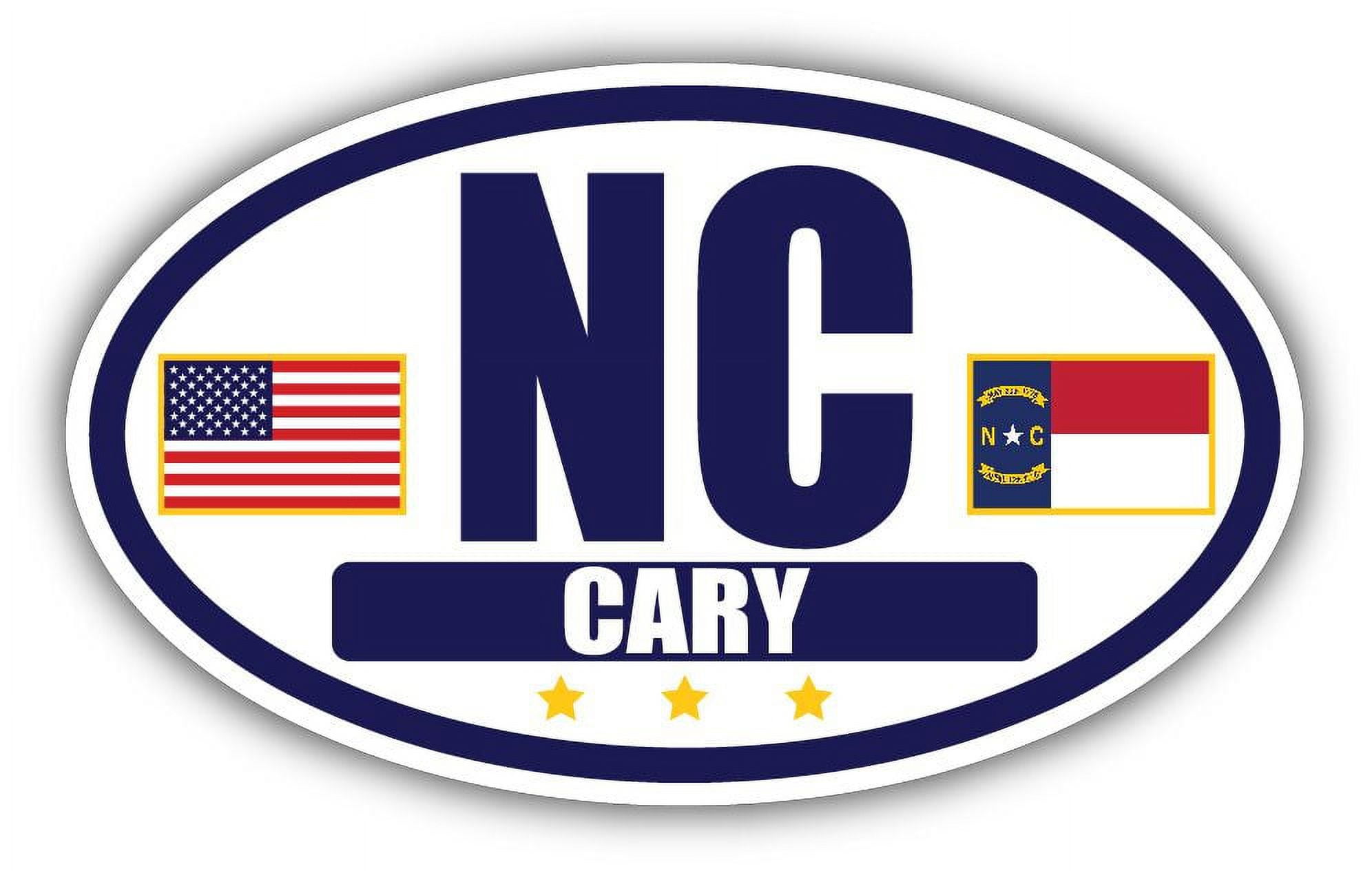 Flag of North Carolina / American Flag Oval 3M Vinyl Bumper Sticker ...