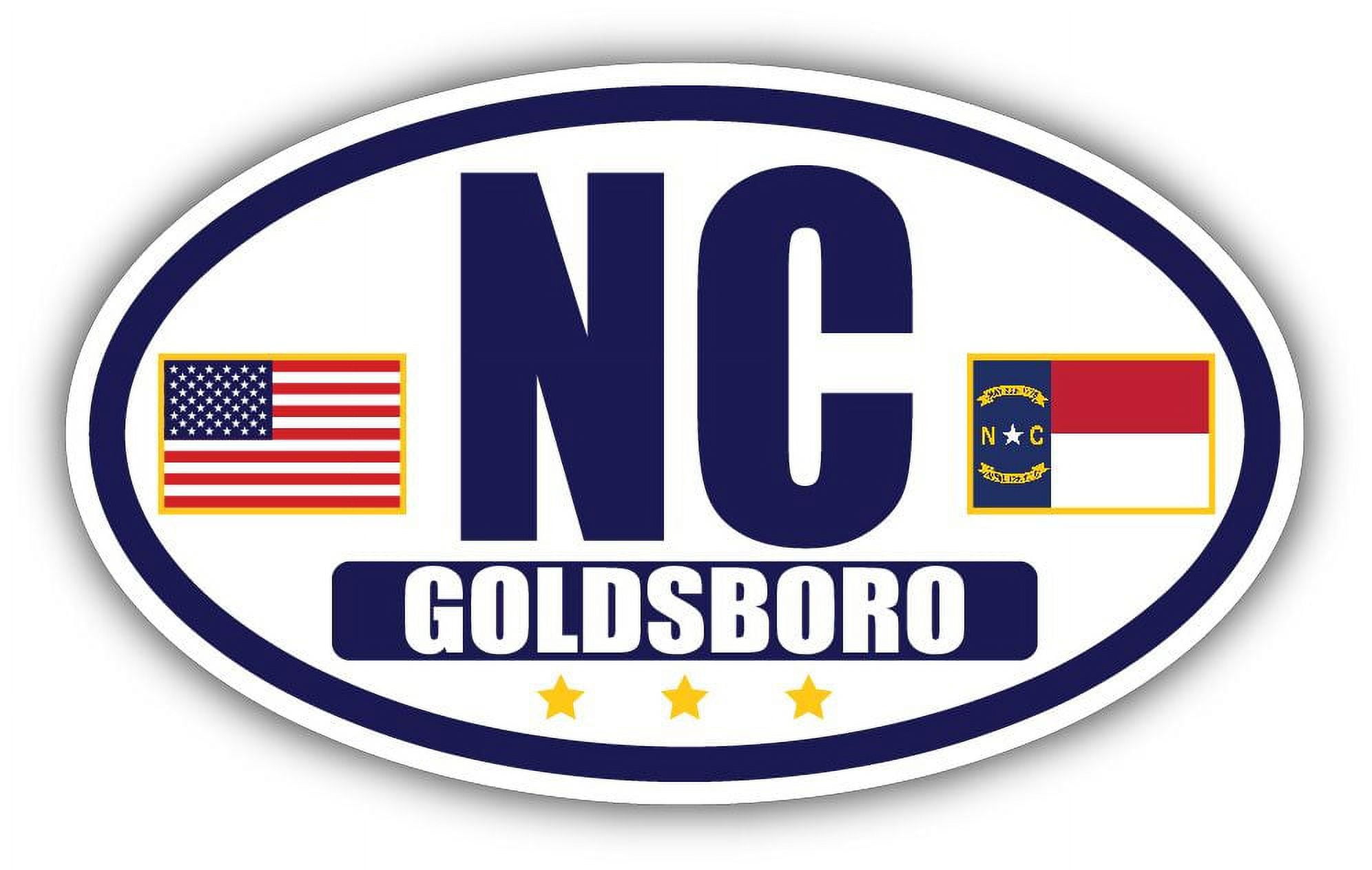 Flag of North Carolina / American Flag Oval 3M Vinyl Bumper Sticker ...
