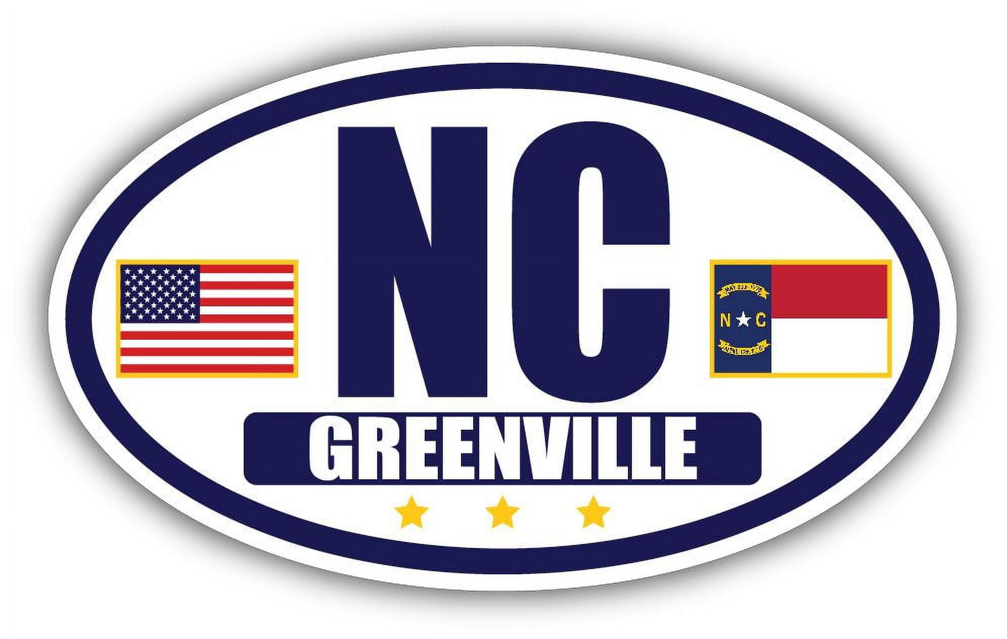 Flag of North Carolina / American Flag Oval 3M Vinyl Bumper Sticker ...