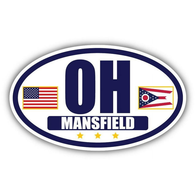 Flag of Ohio / American Flag Oval 3M Vinyl Bumper Sticker Decal | Navy ...