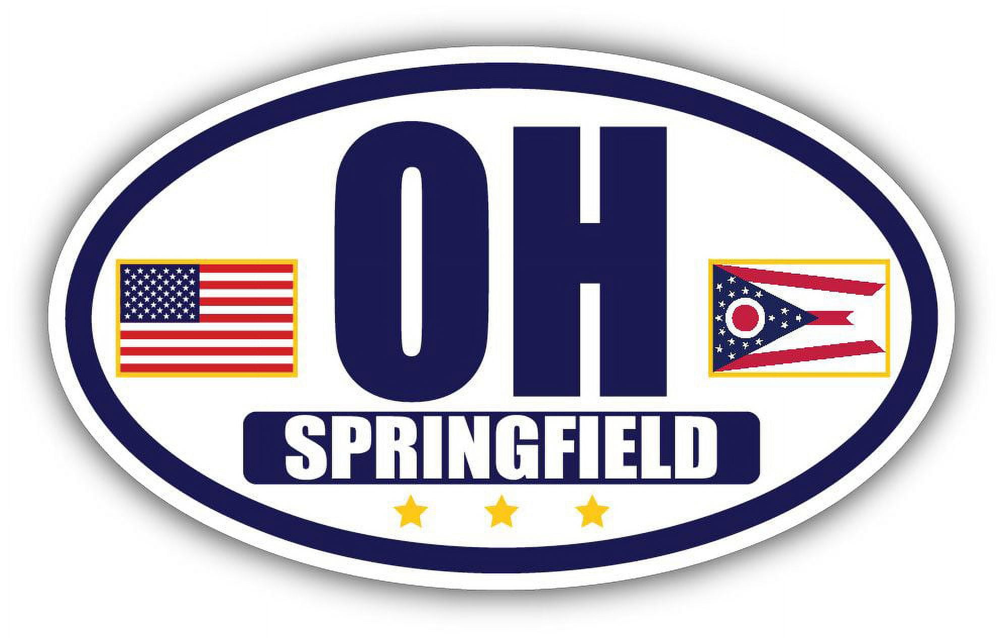Flag of Ohio / American Flag Oval 3M Vinyl Bumper Sticker Decal | Navy ...