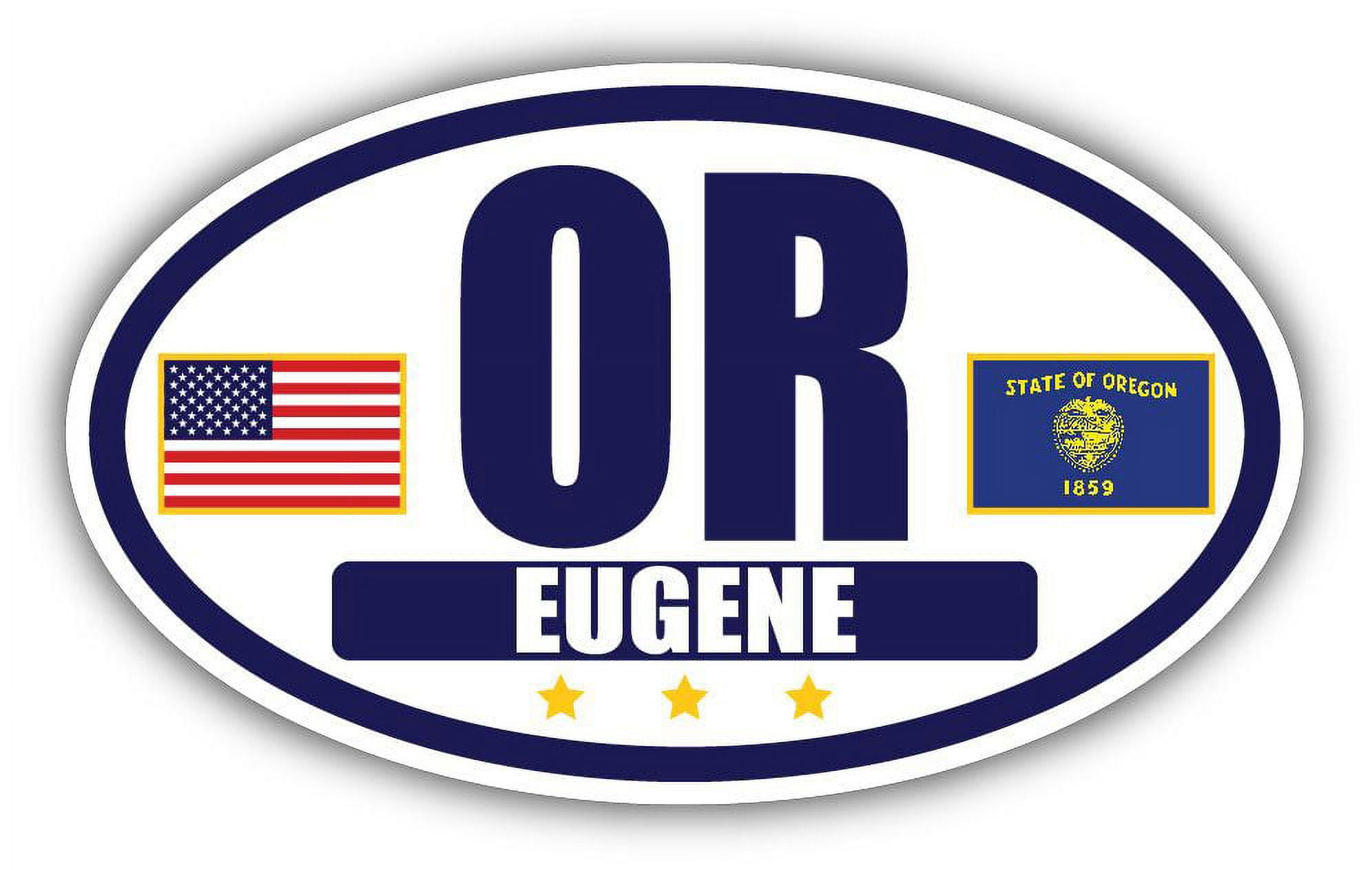 Flag of Oregon / American Flag Oval 3M Vinyl Bumper Sticker Decal ...