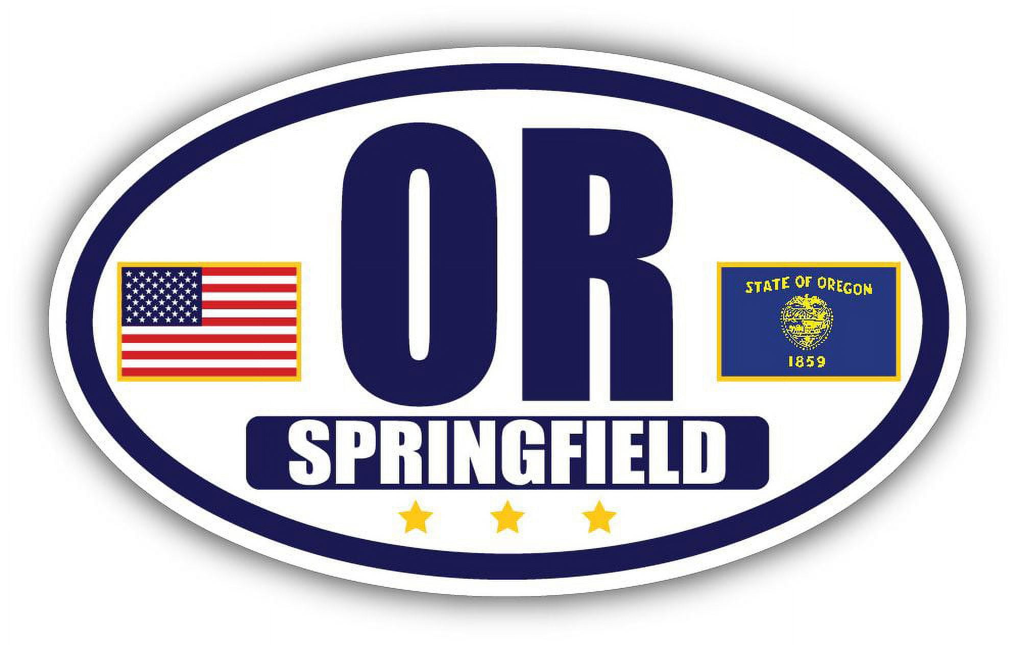 Flag of Oregon / American Flag Oval 3M Vinyl Bumper Sticker Decal ...