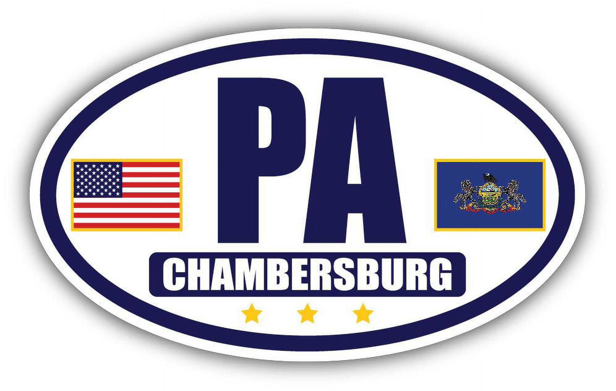 Flag of Pennsylvania / American Flag Oval 3M Vinyl Bumper Sticker Decal ...